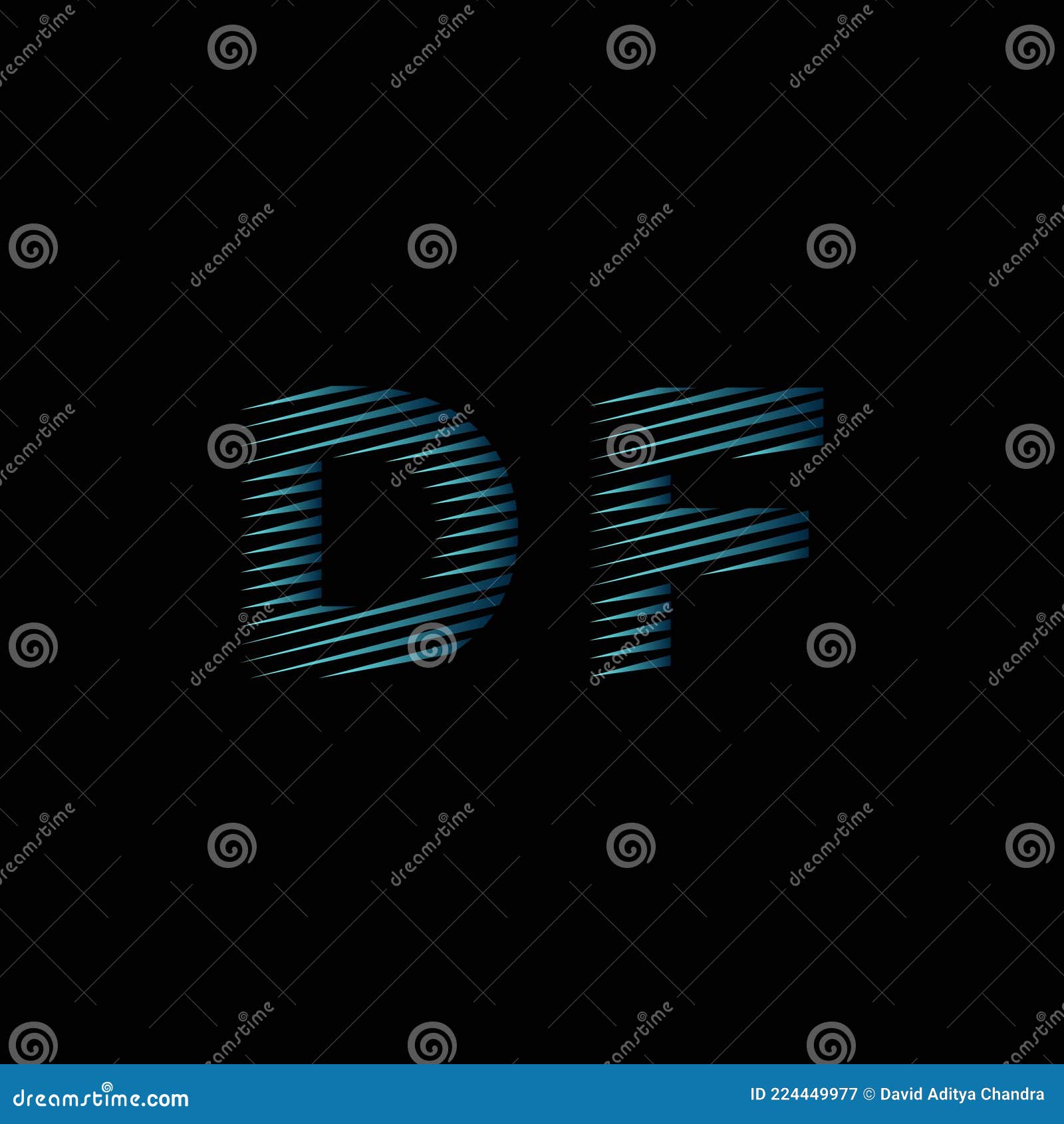 DF Monogram Lines Style Blue Light Vector Stock Vector - Illustration ...