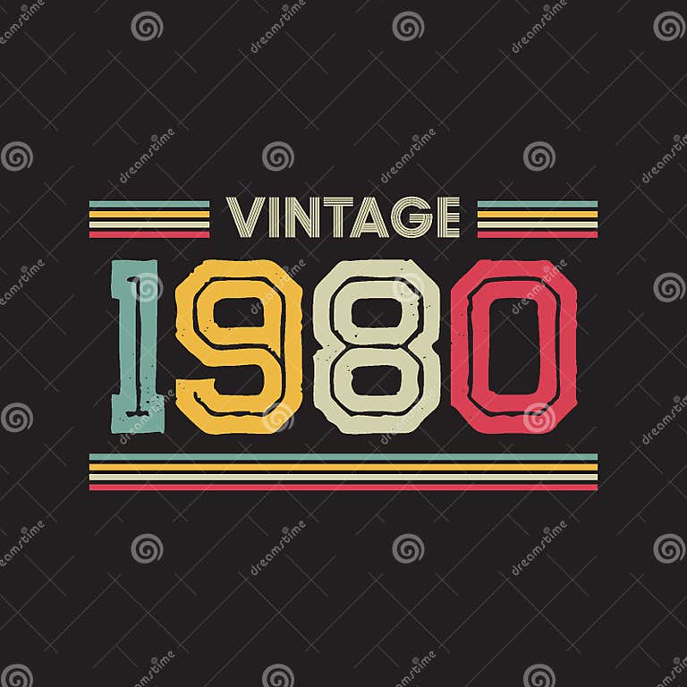 1980 Vintage T Shirt Design Vector, Vintage Design Stock Vector ...