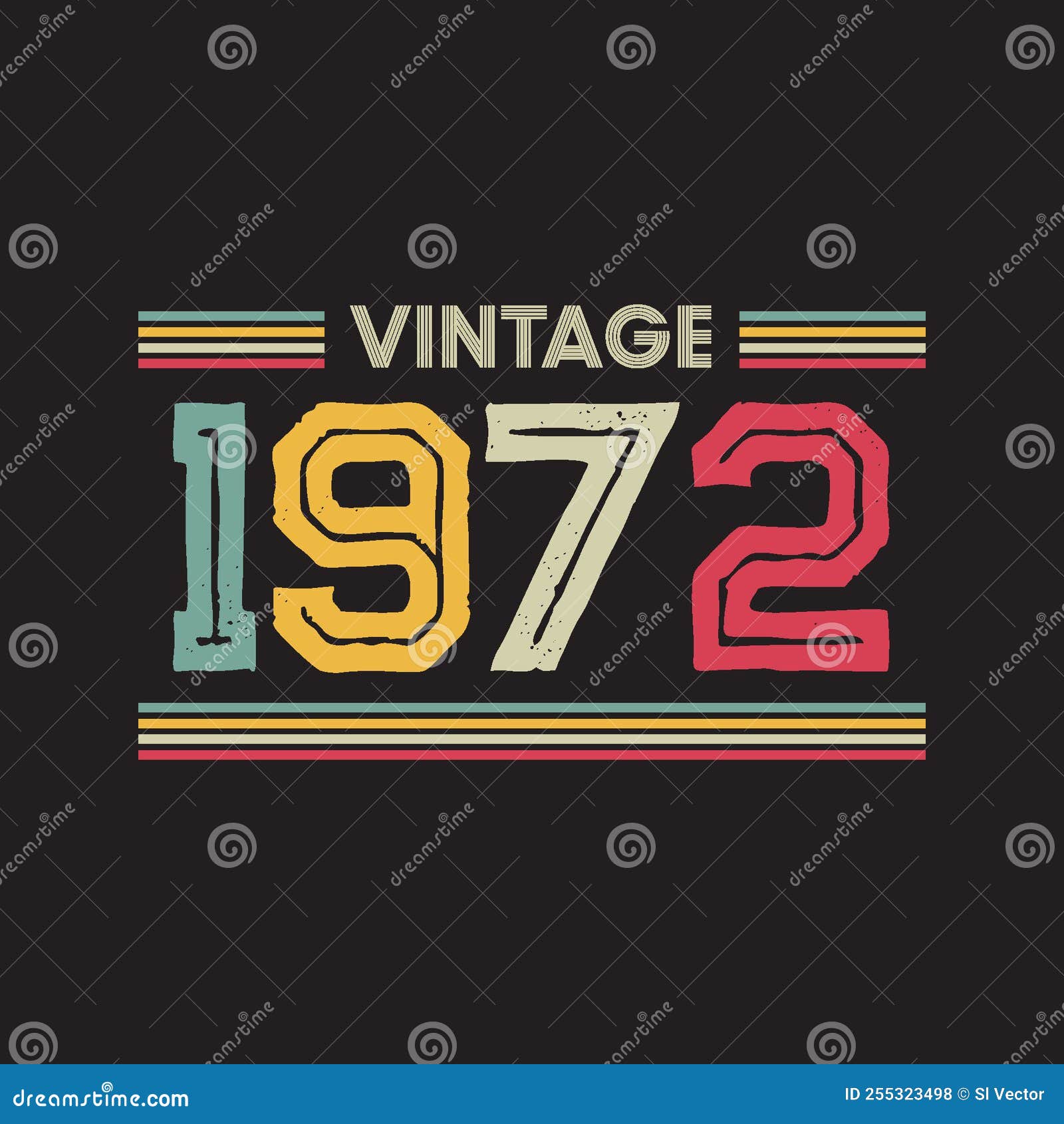 1972 Vintage T Shirt Design Vector, Vintage Design Stock Vector ...