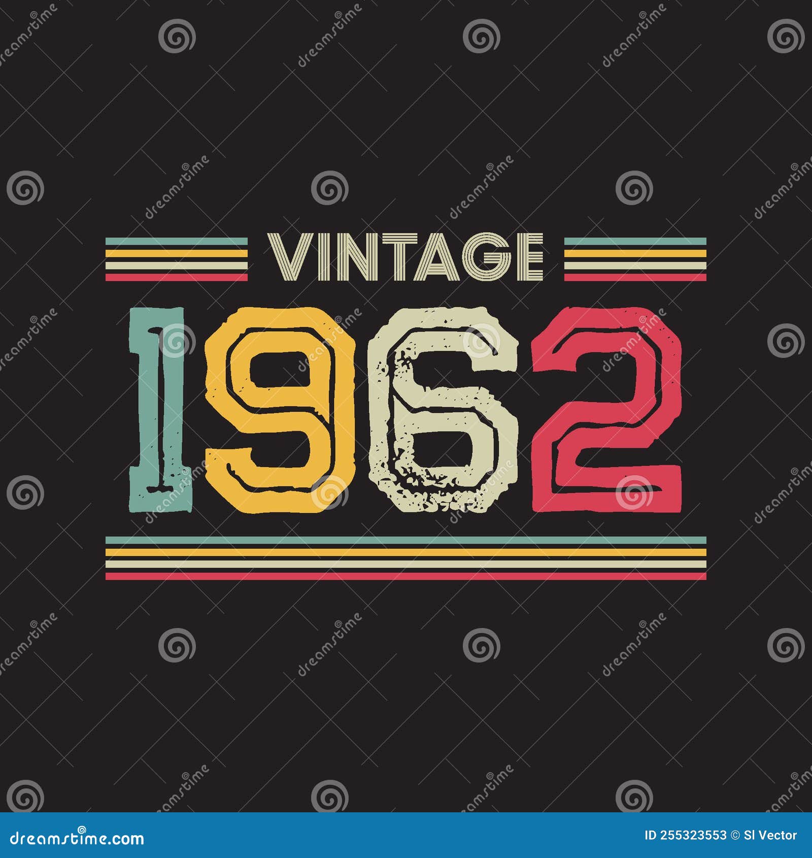 1962 Vintage T Shirt Design Vector, Vintage Design Stock Vector ...