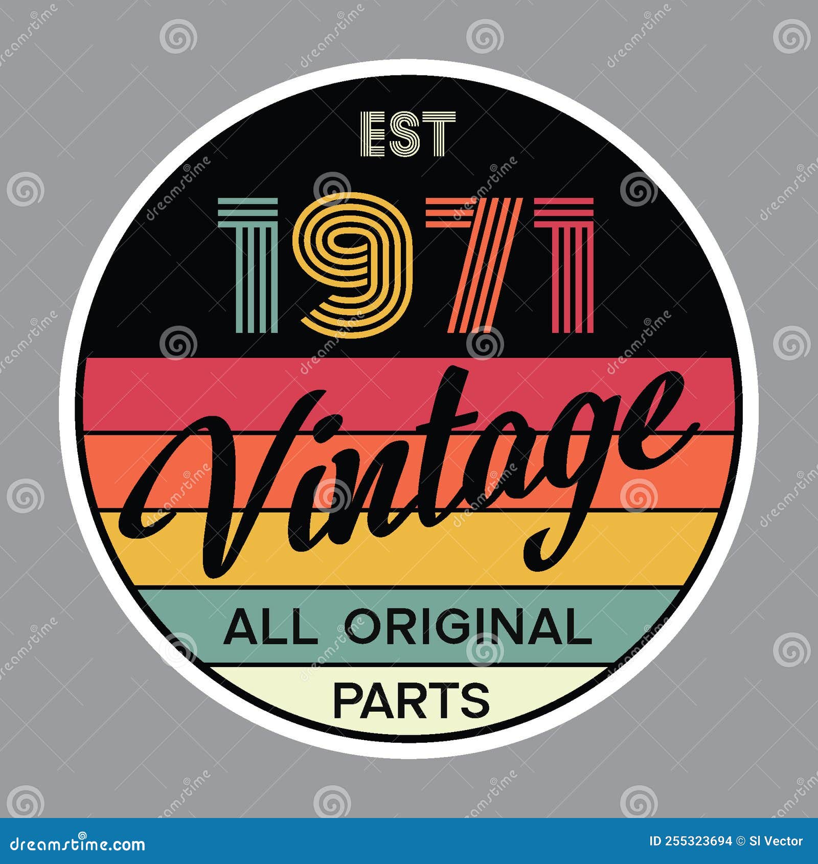 1971 Vintage T Shirt Design Vector, Vintage Design Stock Vector ...