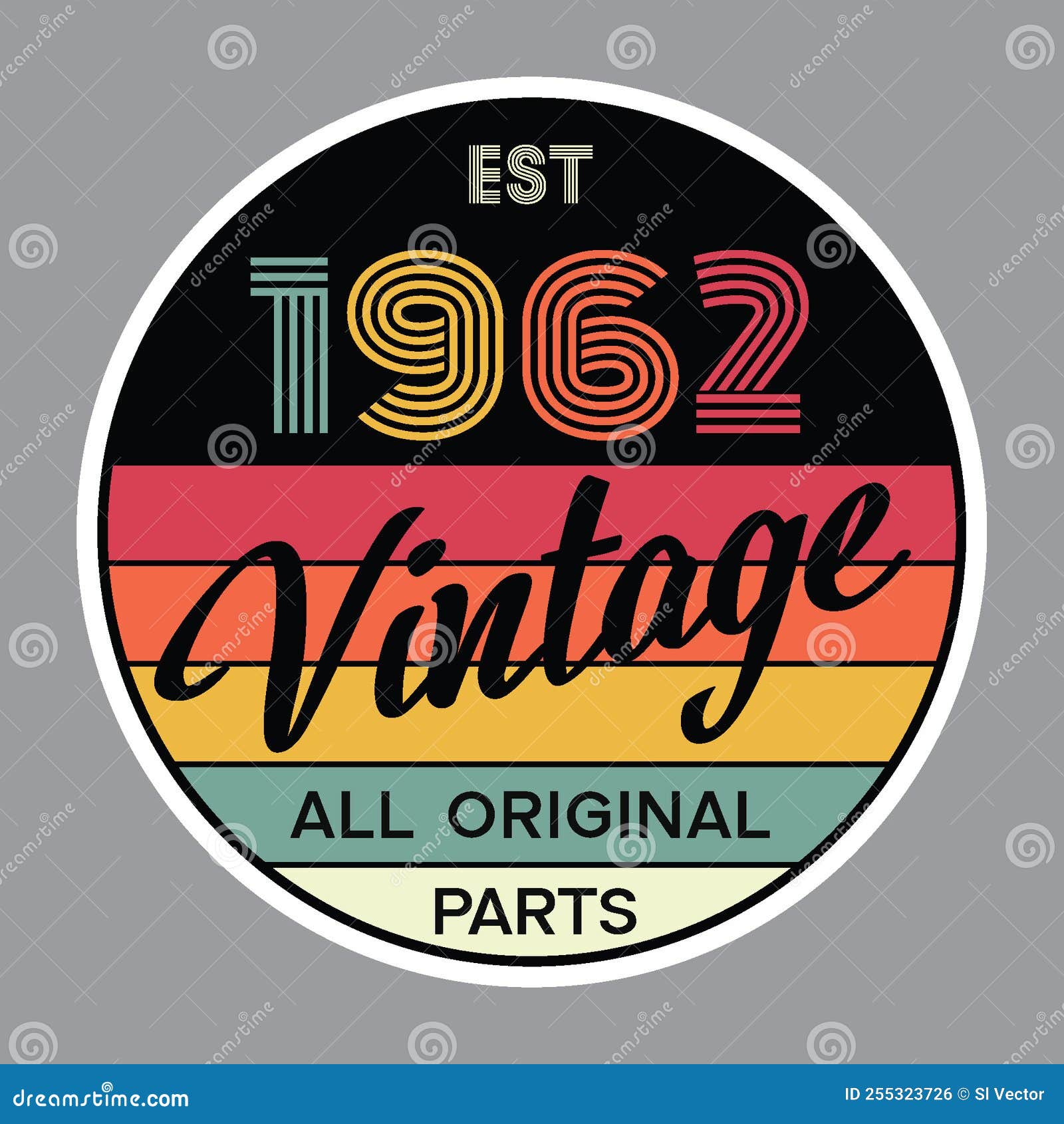 1962 Vintage T Shirt Design Vector, Vintage Design Stock Vector ...