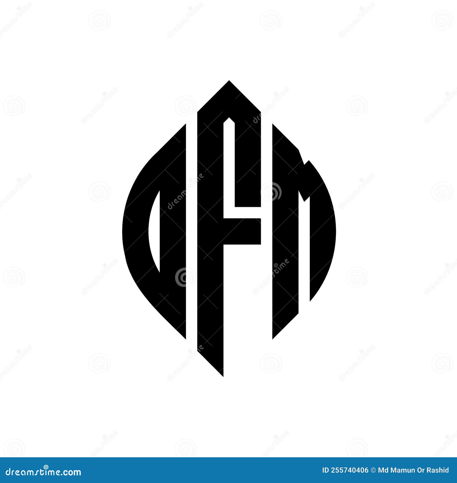 Dfm Circle Letter Logo Design With Circle And Ellipse Shape Dfm Ellipse Letters With