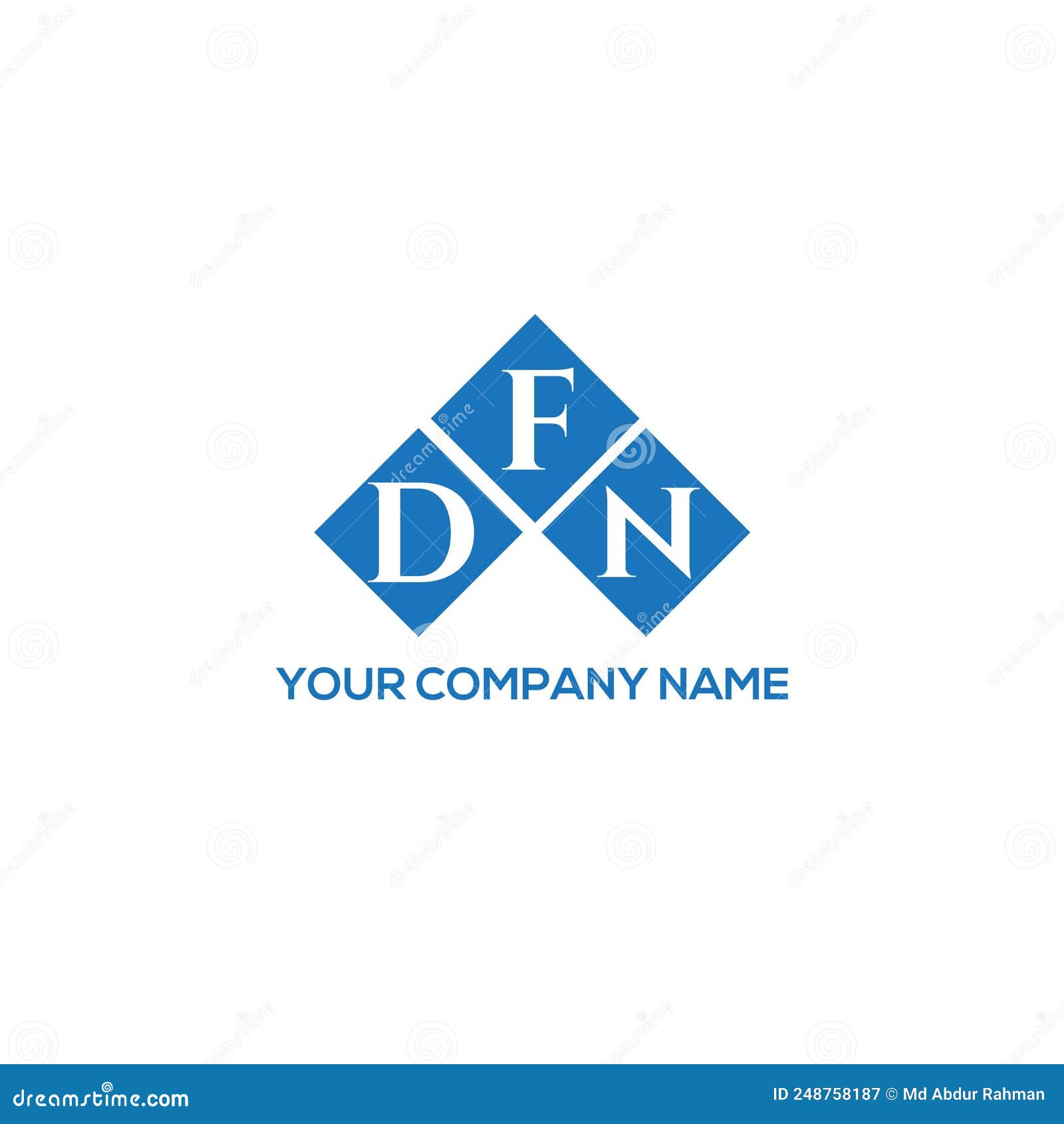 DFN Letter Logo Design on BLACK Background. DFN Creative Initials ...