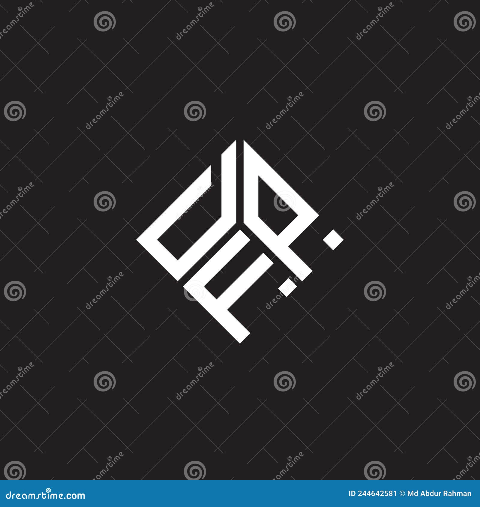 DFP Letter Logo Design on Black Background. DFP Creative Initials ...