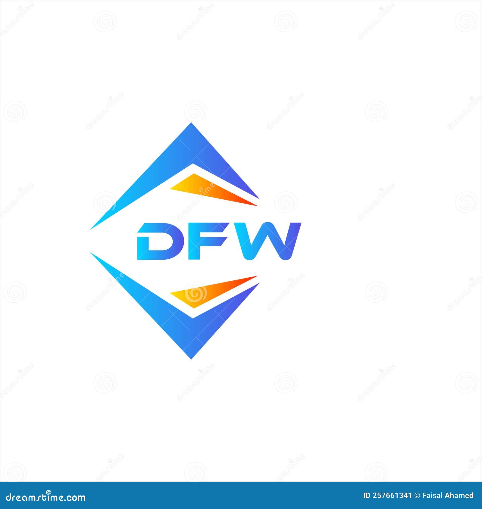 DFW Abstract Technology Logo Design on White Background. DFW Creative ...
