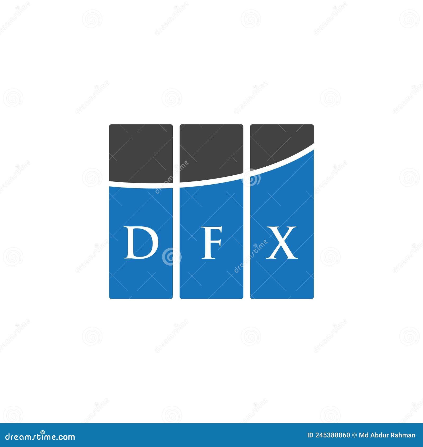 DFX Letter Logo Design on WHITE Background. DFX Creative Initials ...