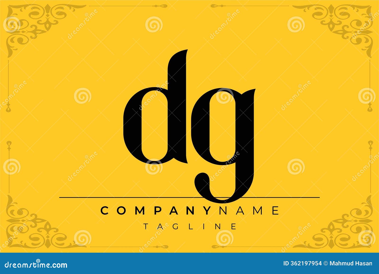 DG abstract luxury logo stock vector. Illustration of concept - 362197954