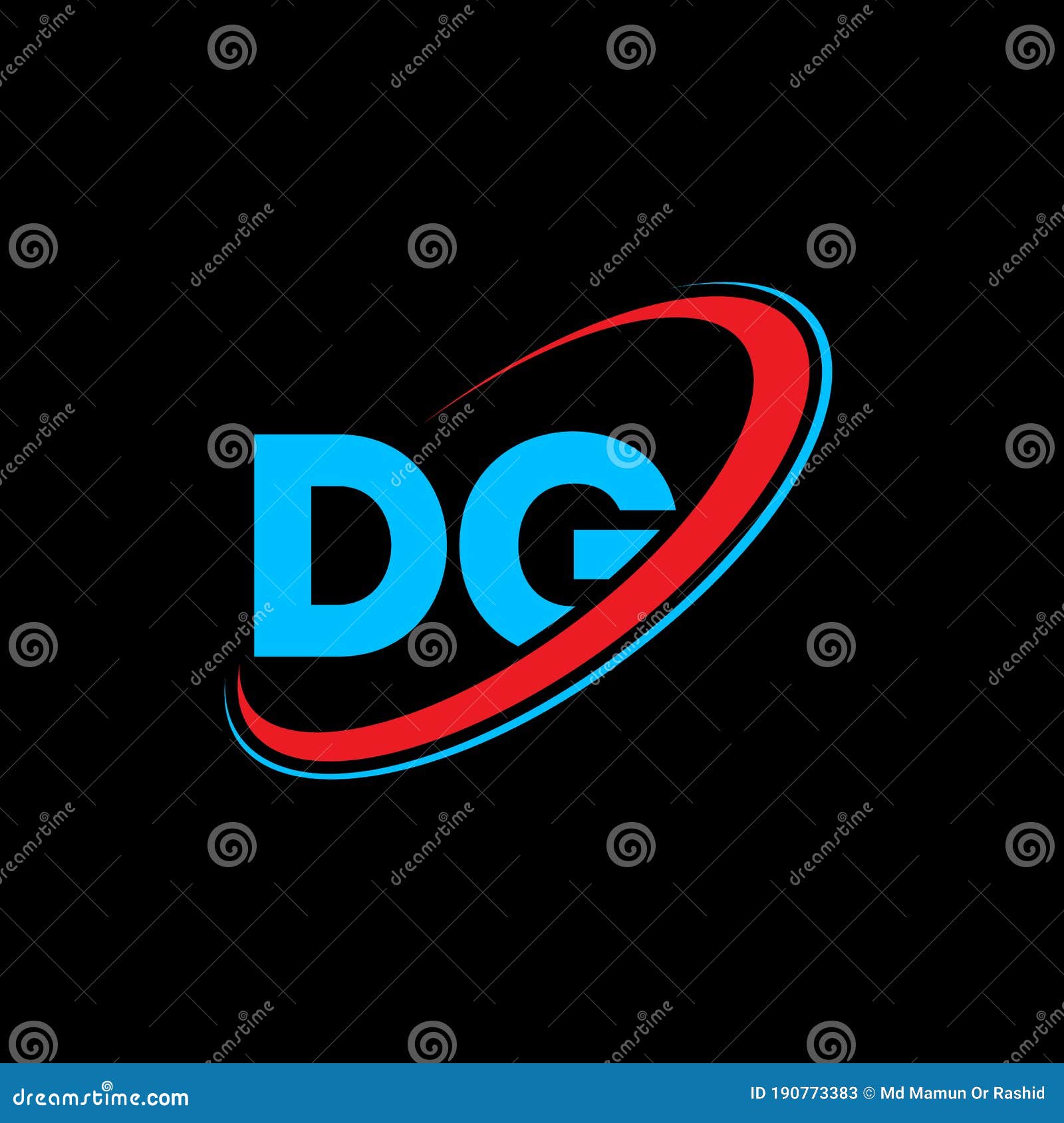 DG D G Letter Logo Design. Initial Letter DG Linked Circle Uppercase ...