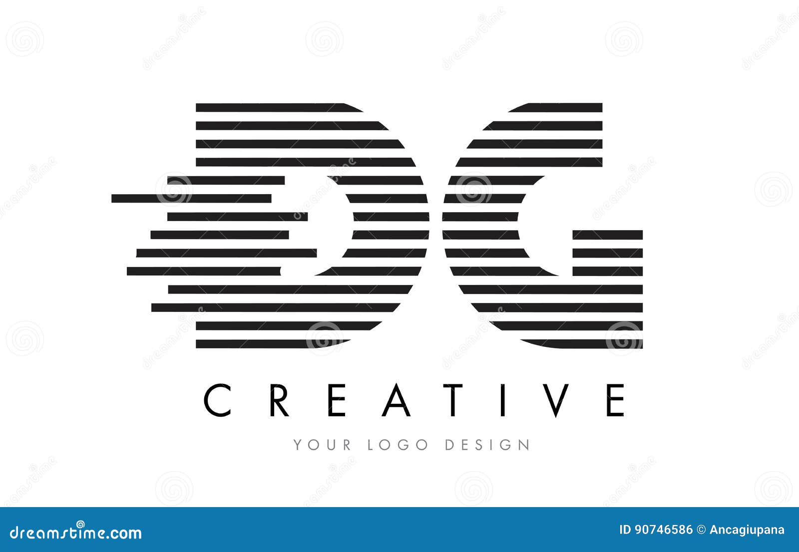 DG D G Zebra Letter Logo Design with Black and White Stripes Stock ...
