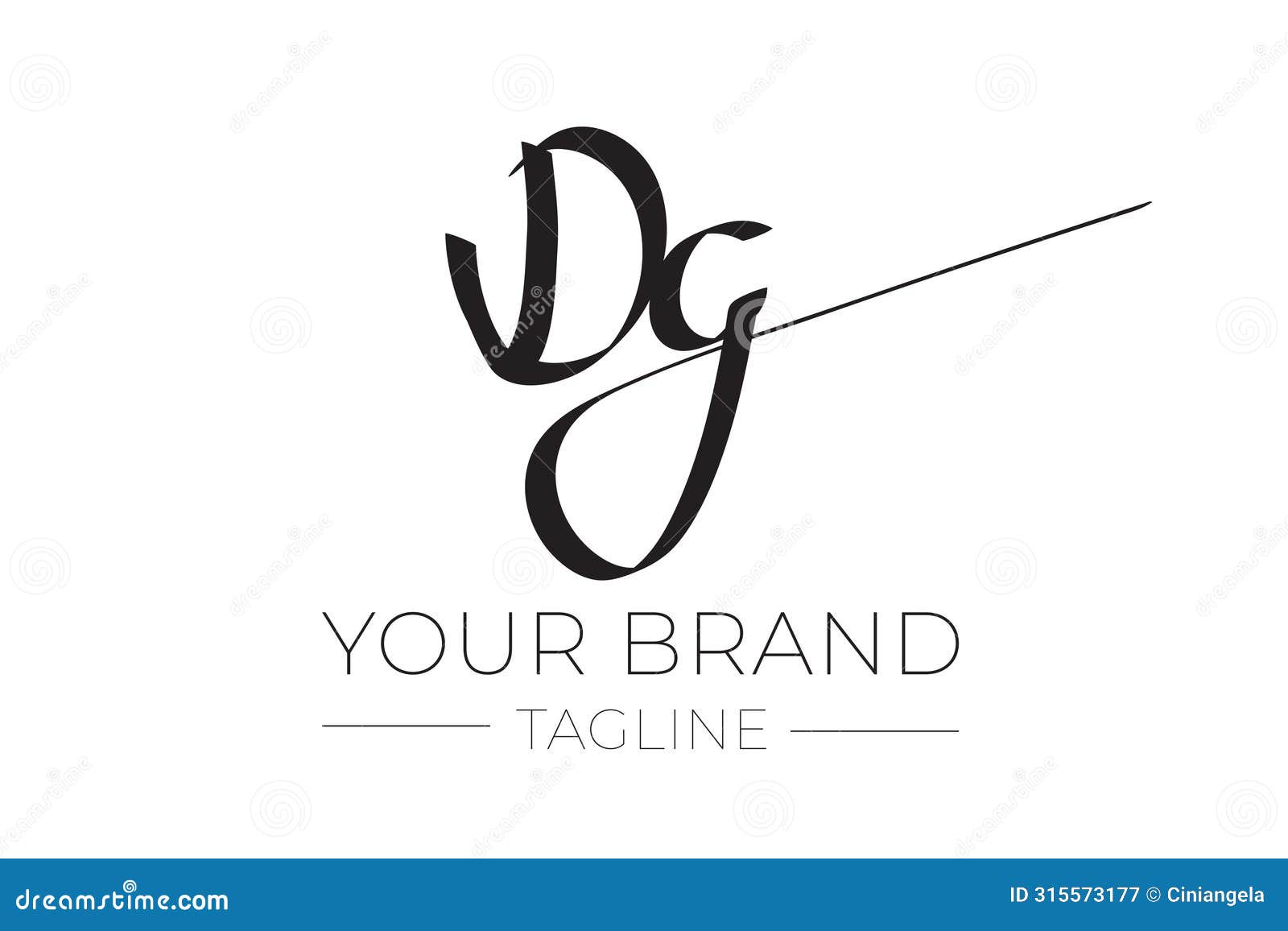 DG Initial Abstract Calligraphic Company Logo Stock Vector ...