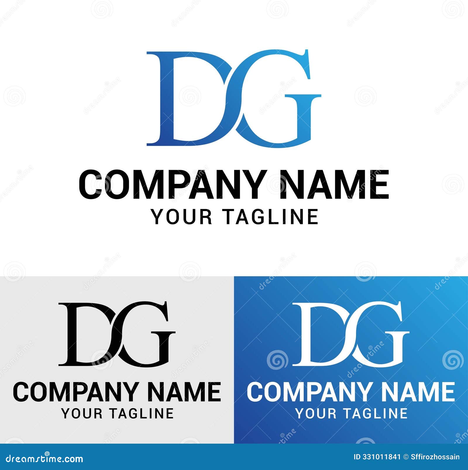 DG Letter Initials Brand Logo Template Stock Illustration ...