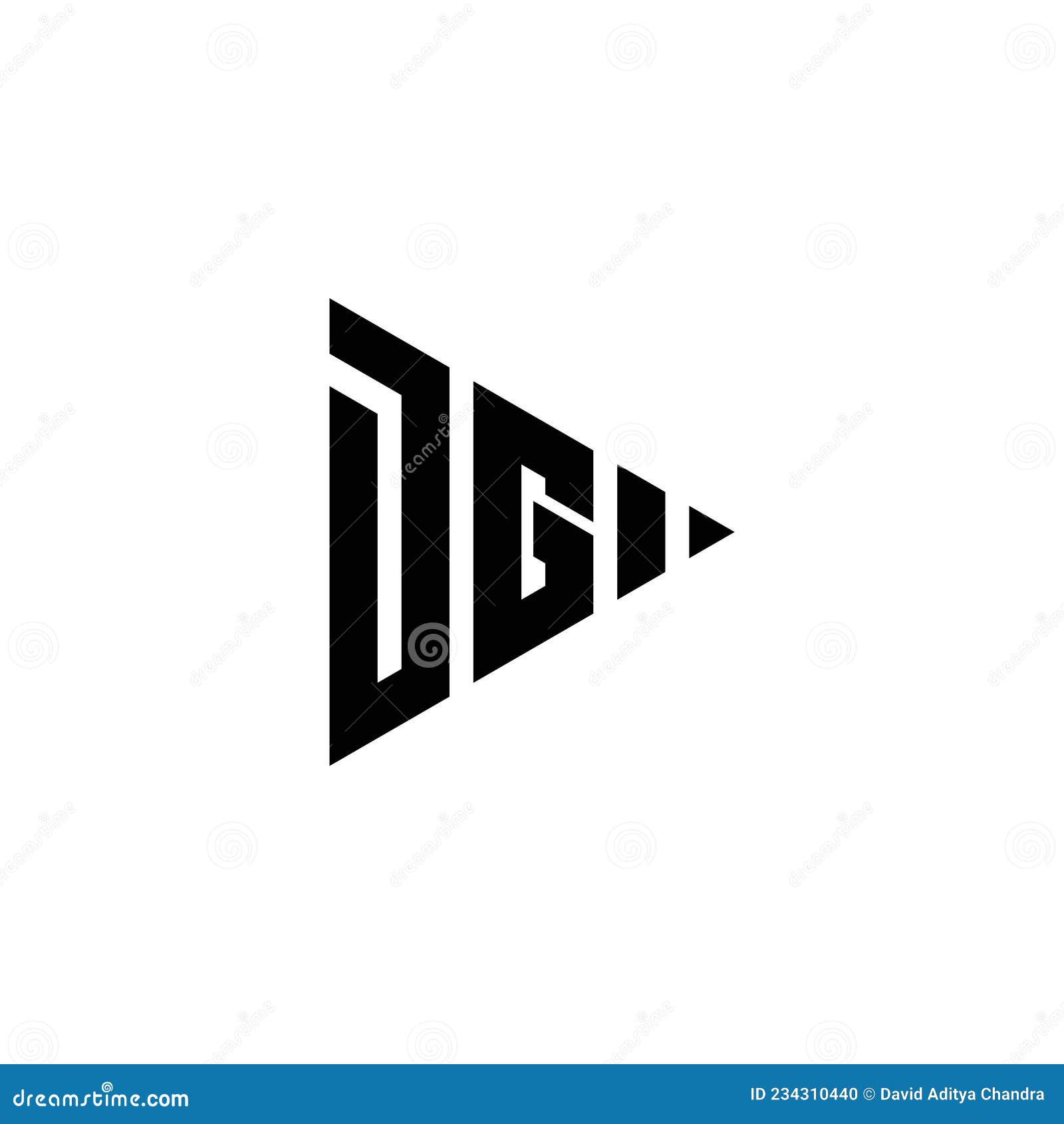 DG Logo Monogram Triangle Shape Play Button Stock Vector - Illustration ...