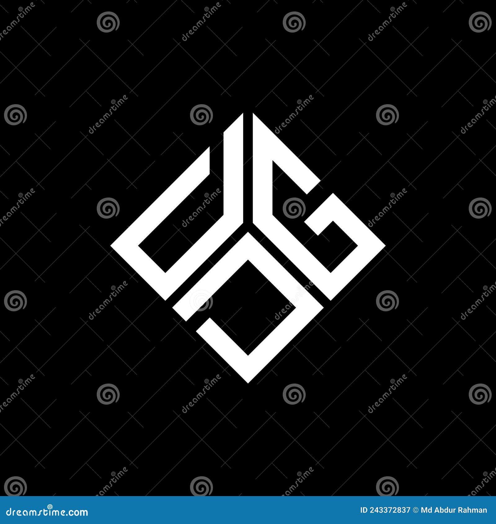 DGD Letter Logo Design on Black Background. DGD Creative Initials ...