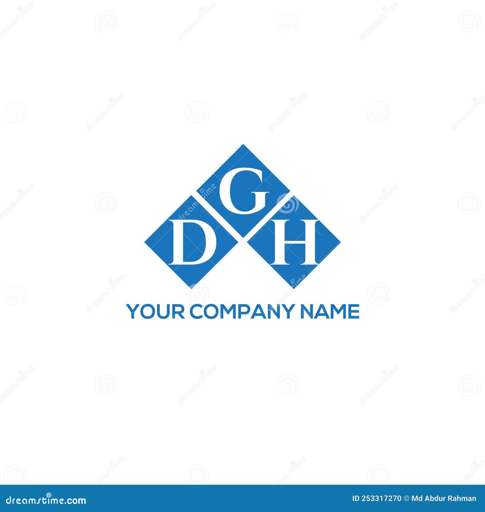 DGH Letter Logo Design on WHITE Background. DGH Creative Initials ...