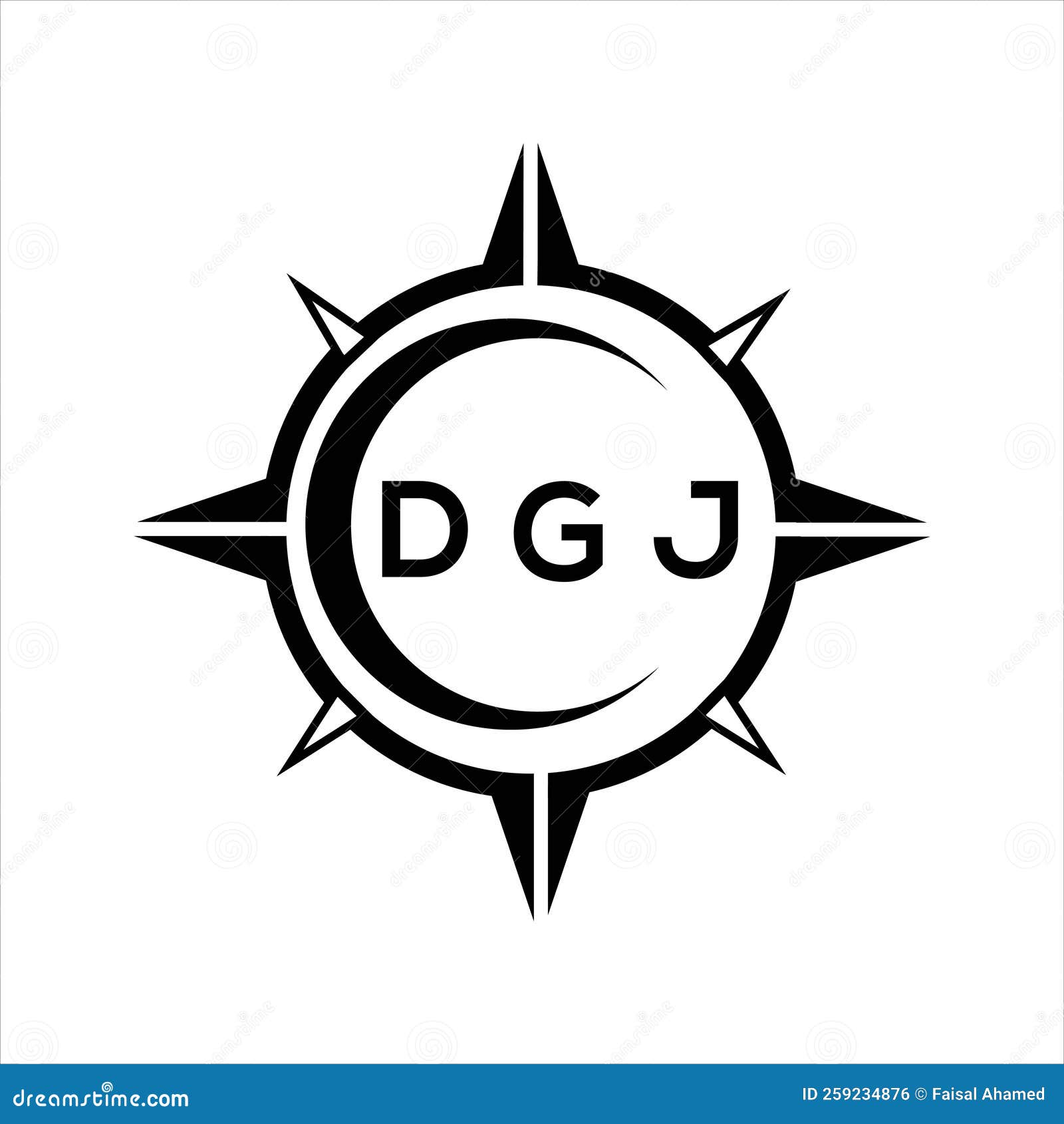 DGJ Abstract Technology Circle Setting Logo Design on White Background ...