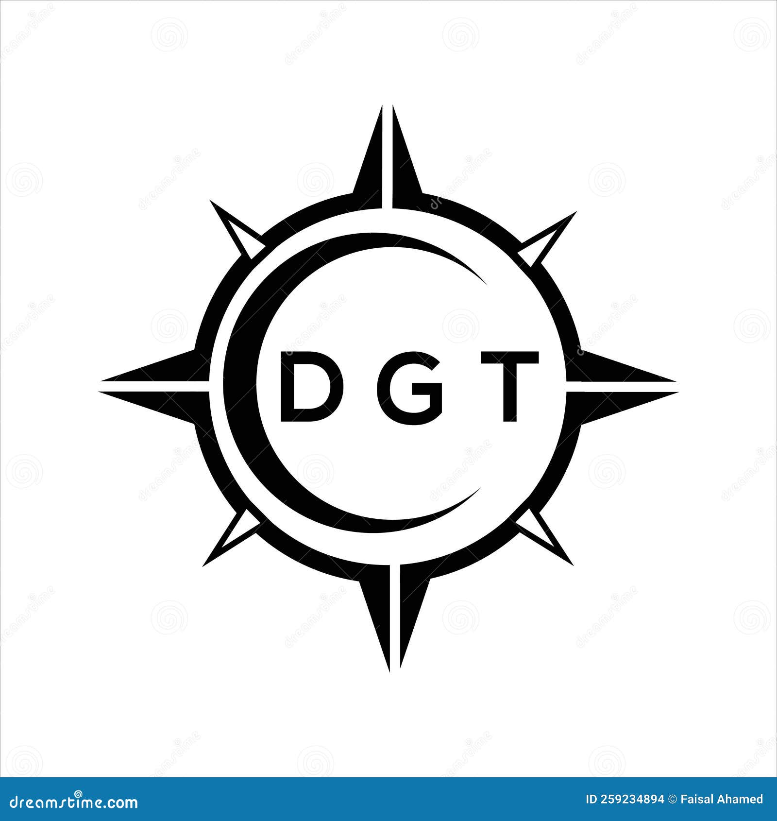 DGT Abstract Technology Circle Setting Logo Design on White Background ...