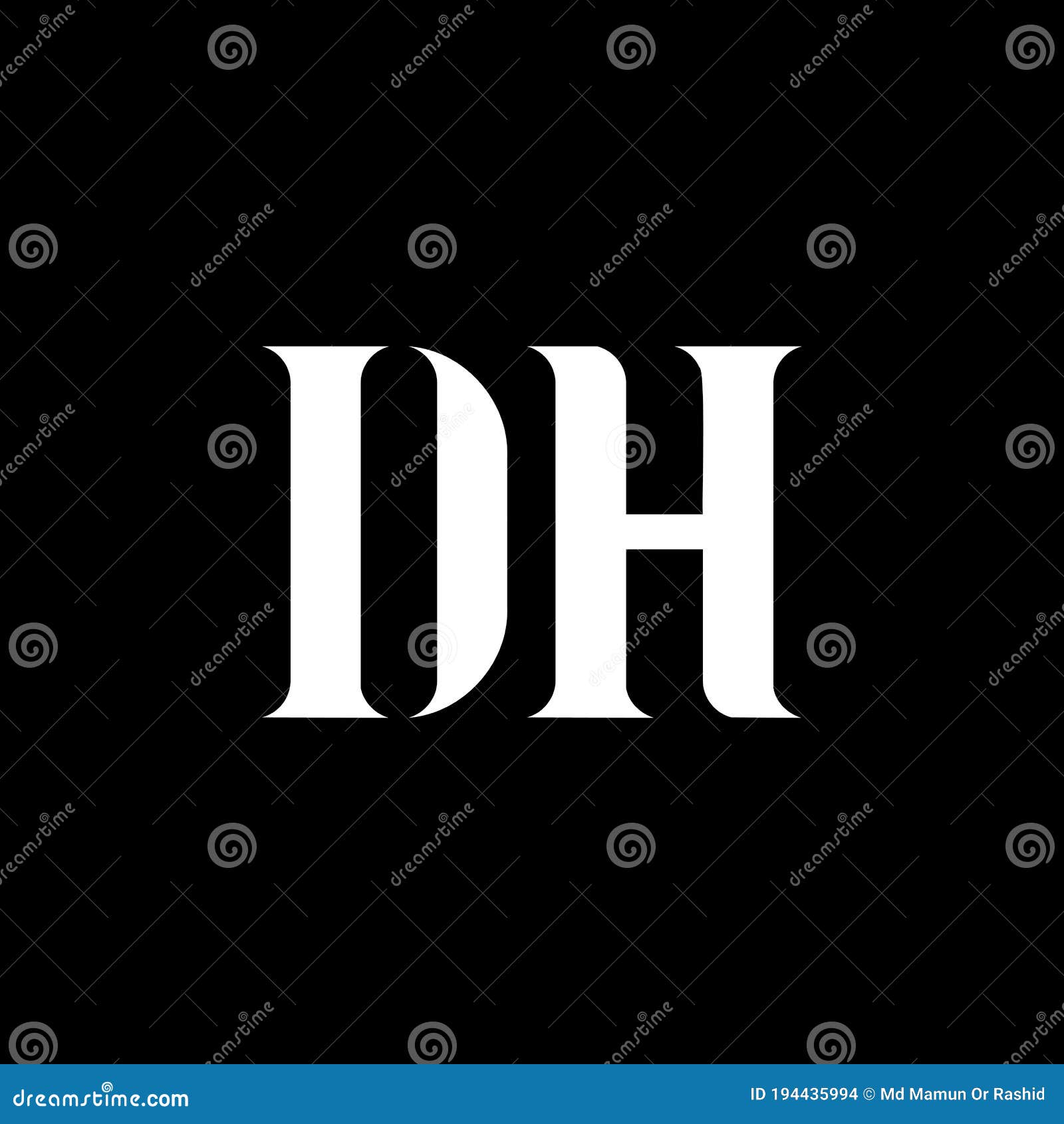 DH D H Letter Logo Design. Initial Letter DH Uppercase Monogram Logo ...