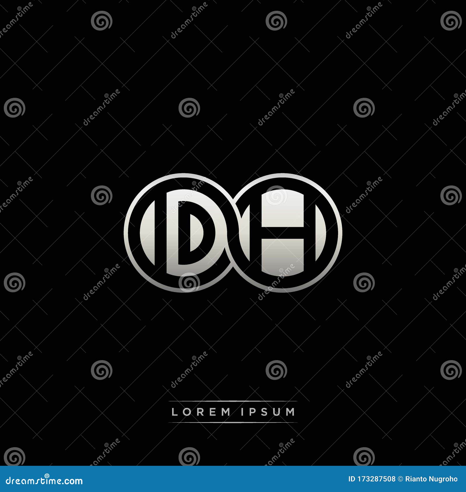 DH Initial Letter Linked Circle Capital Monogram Logo Modern Template ...
