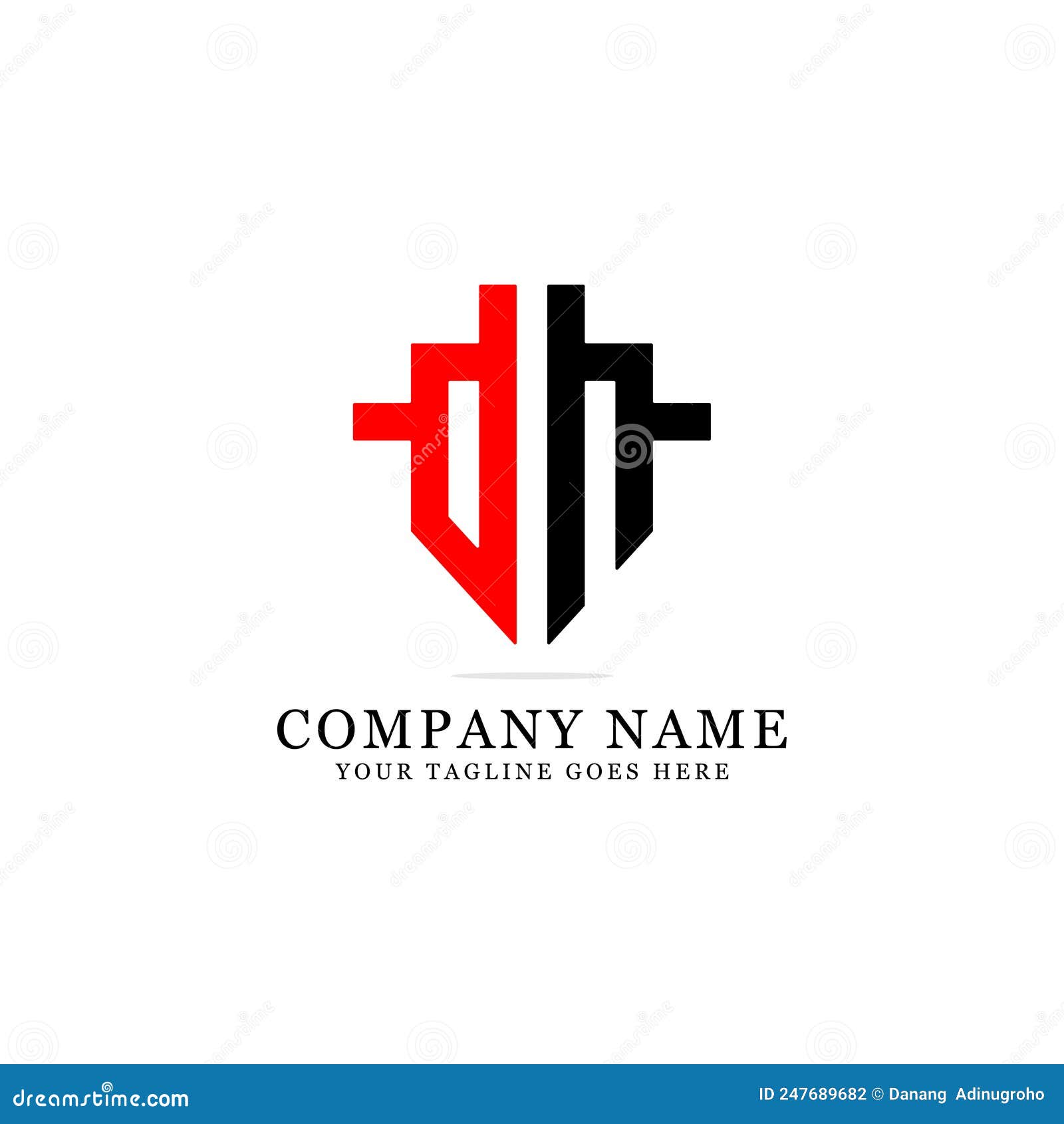 DH Initial Name Logo Design Vector, Letter of D and H Shield Logo ...