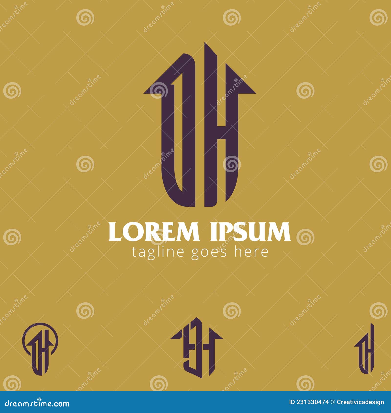 USA Letter Based Logo Icon. Blue Monogram Square Alphabet Cartoon ...