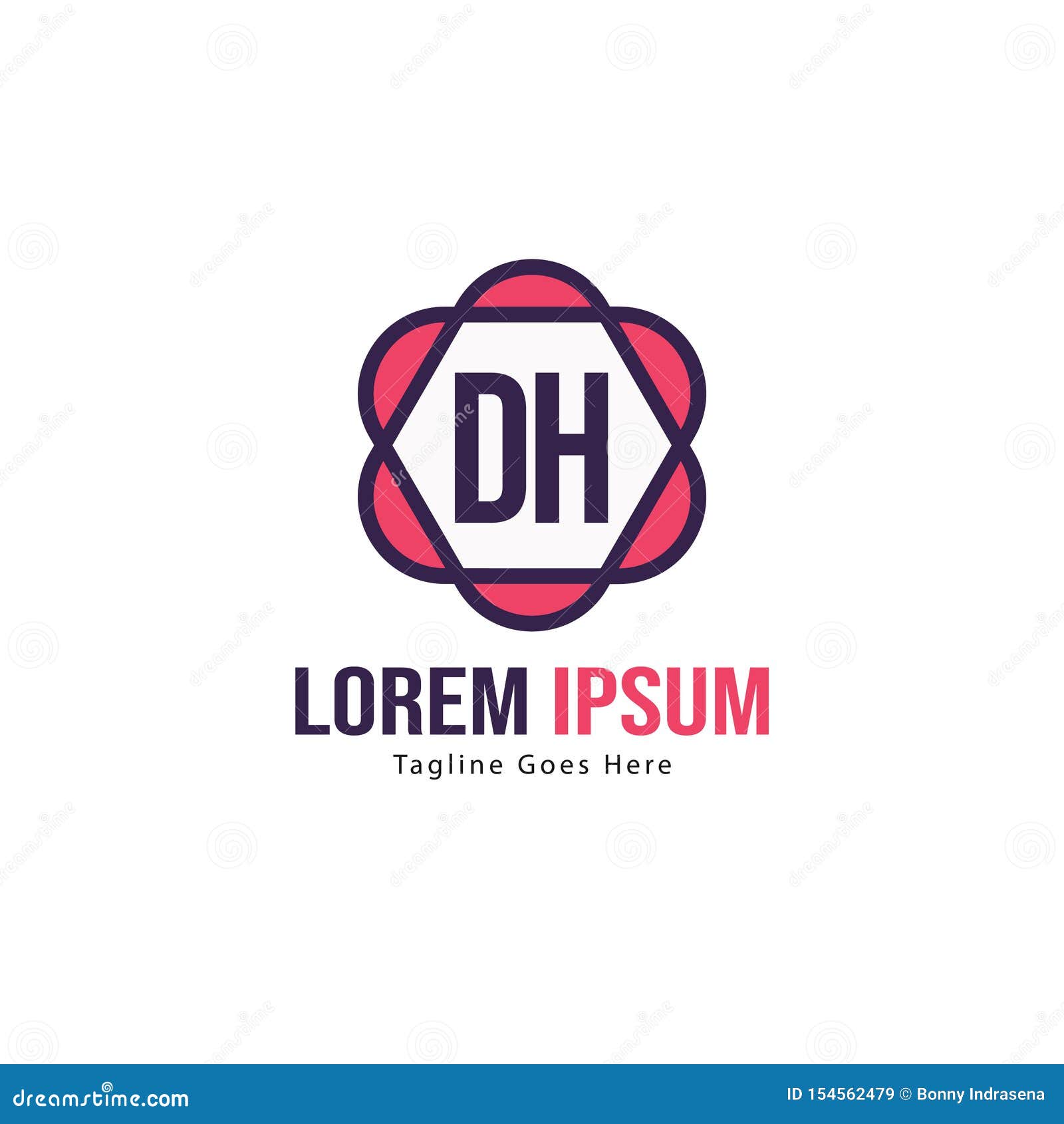 DH Letter Logo Design. Creative Modern DH Letters Icon Illustration ...