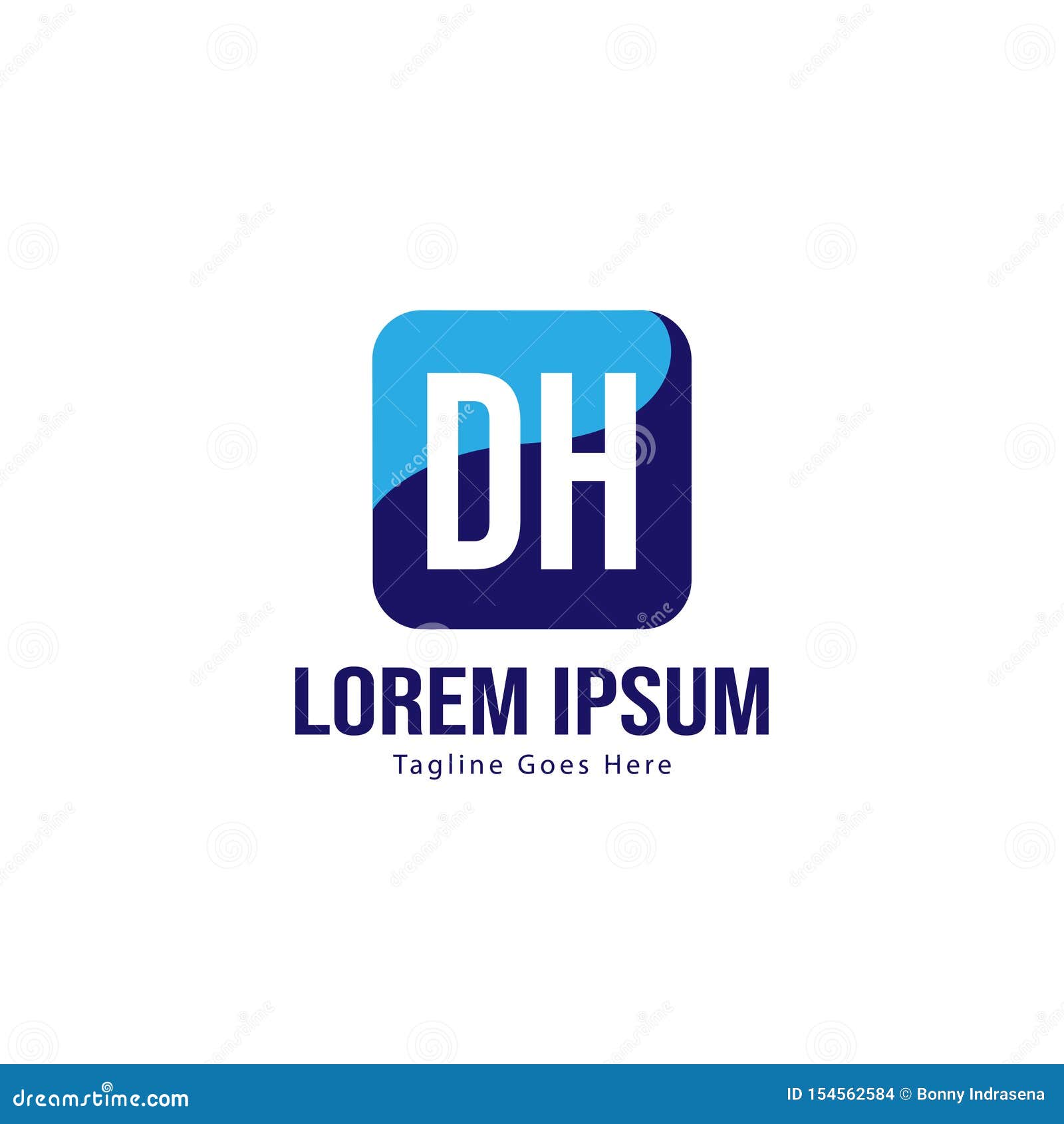 DH Letter Logo Design. Creative Modern DH Letters Icon Illustration ...