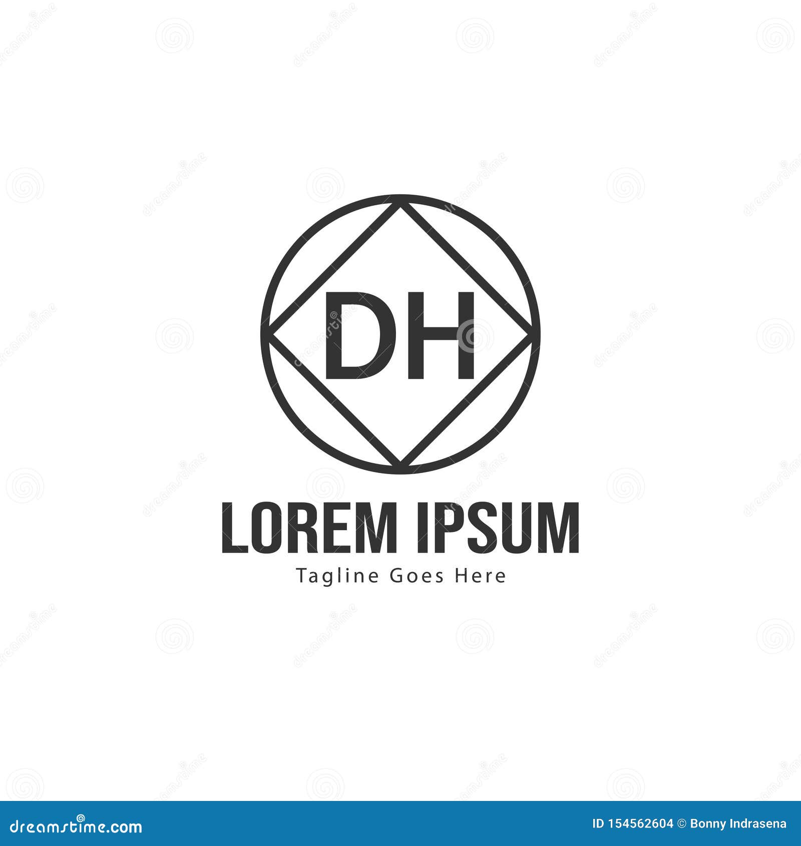 DH Letter Logo Design. Creative Modern DH Letters Icon Illustration ...