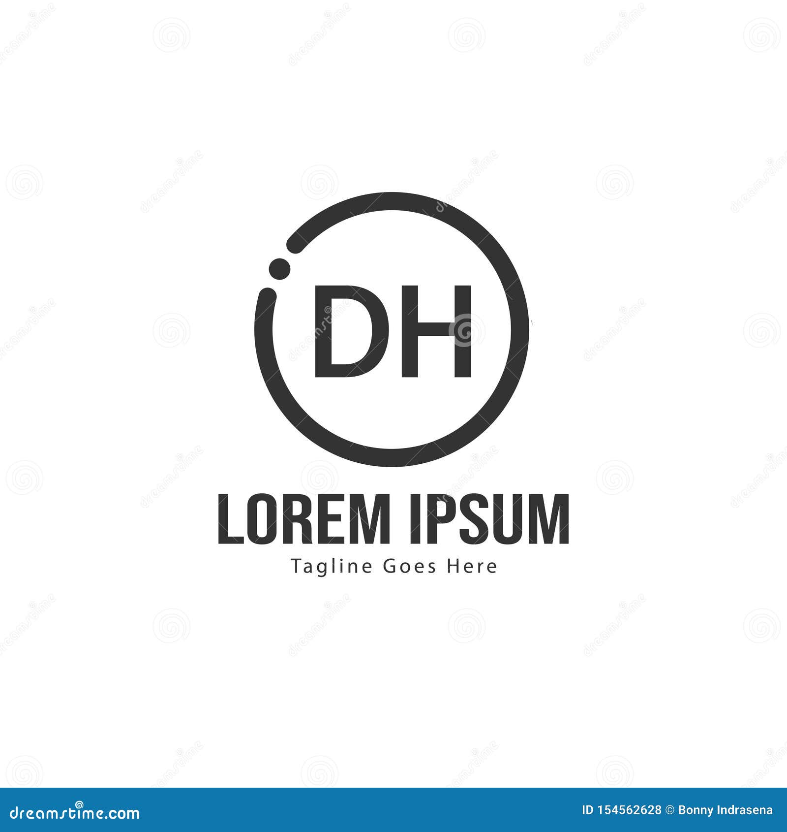 DH Letter Logo Design. Creative Modern DH Letters Icon Illustration ...