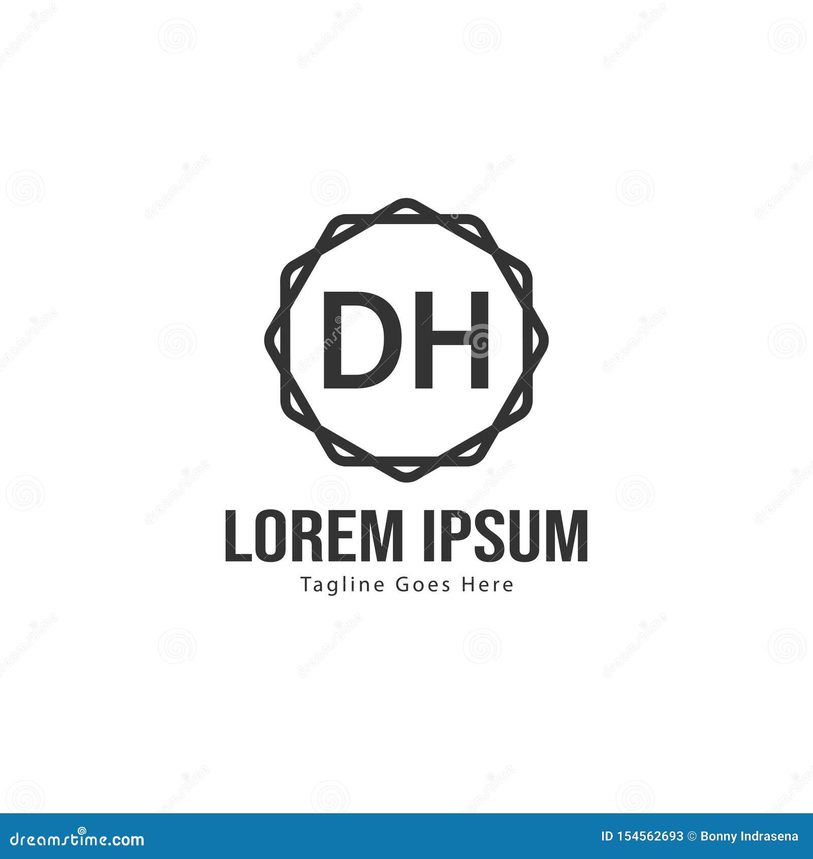 DH Letter Logo Design. Creative Modern DH Letters Icon Illustration ...