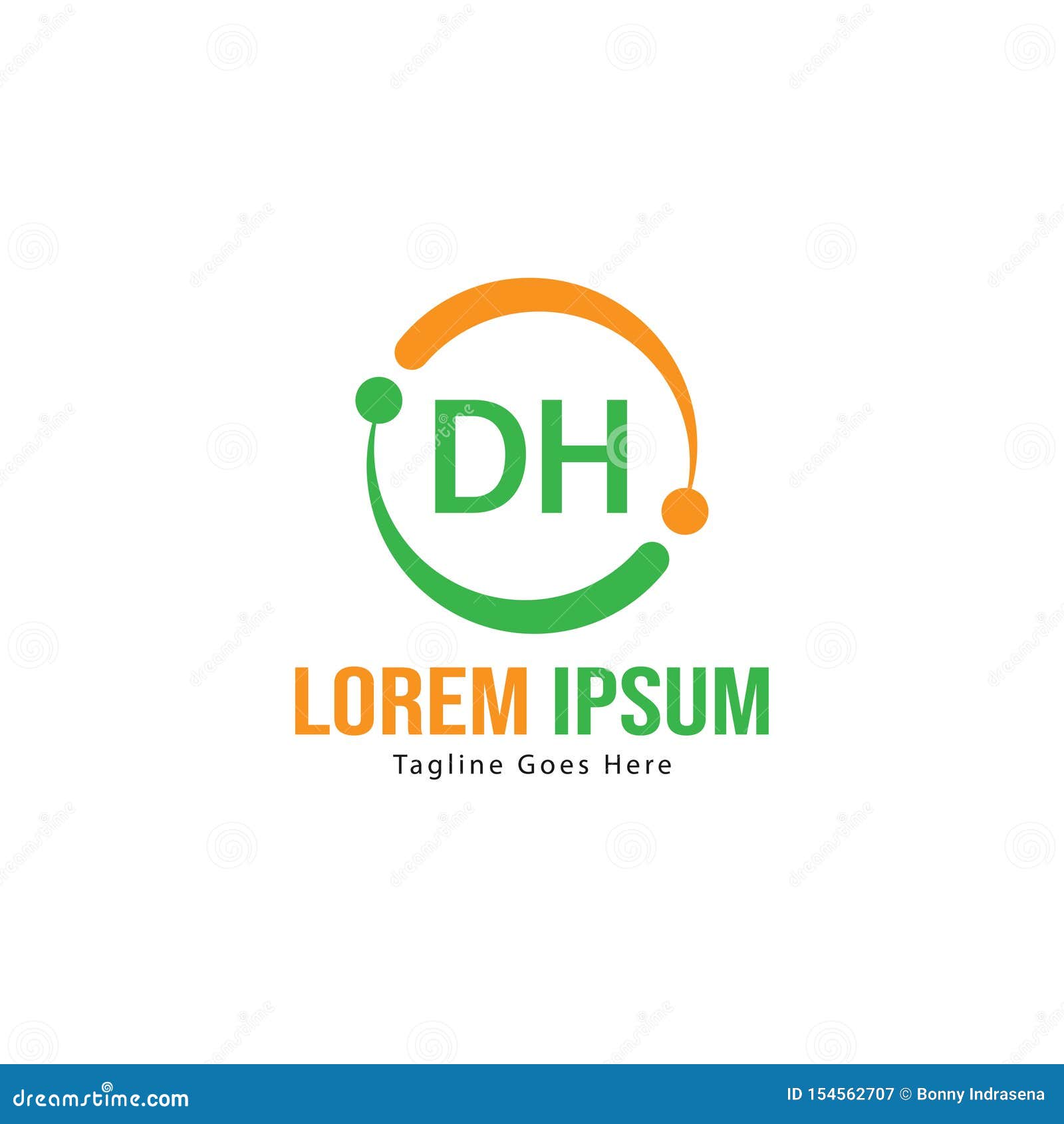 DH Letter Logo Design. Creative Modern DH Letters Icon Illustration ...