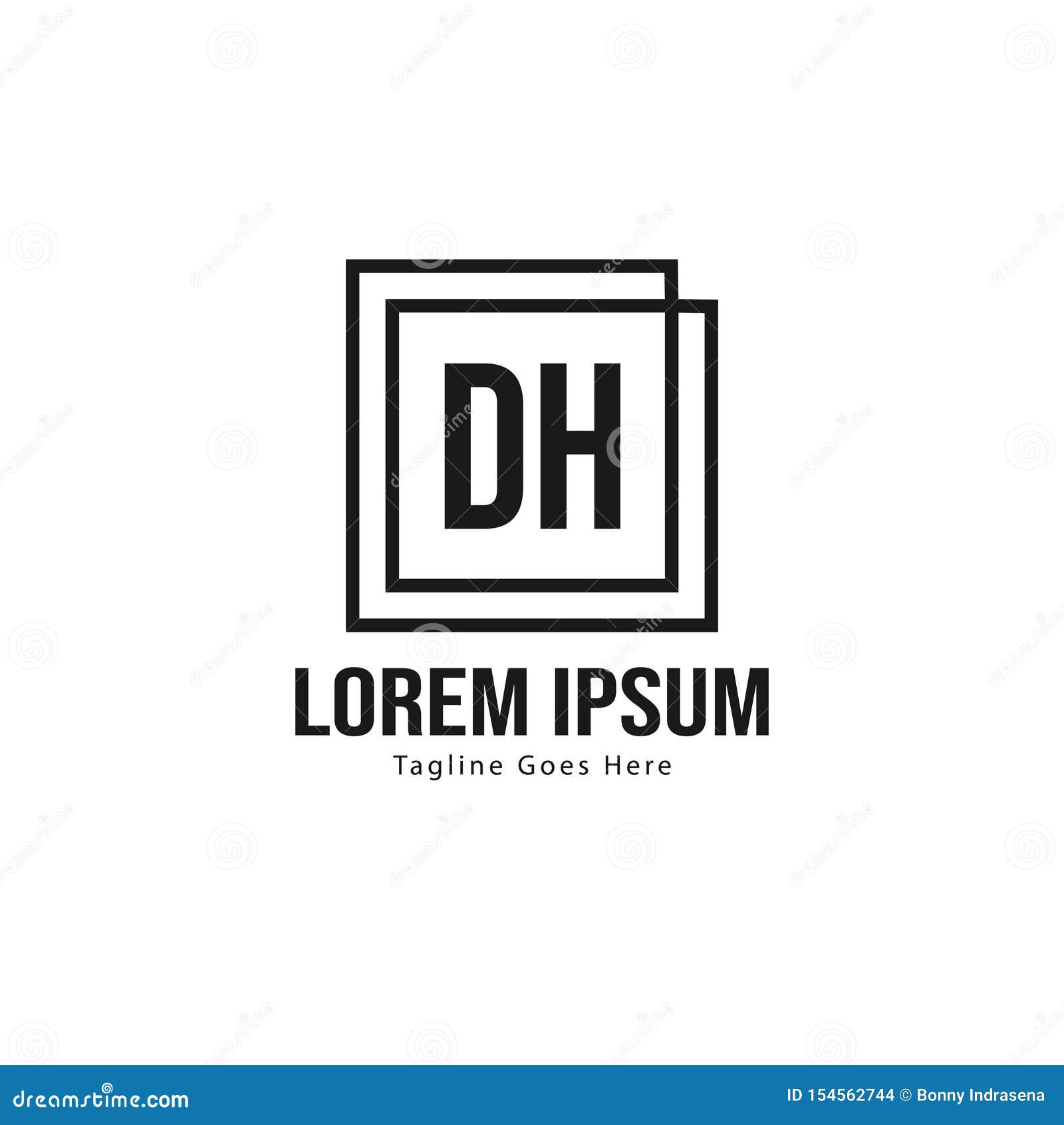 DH Letter Logo Design. Creative Modern DH Letters Icon Illustration ...