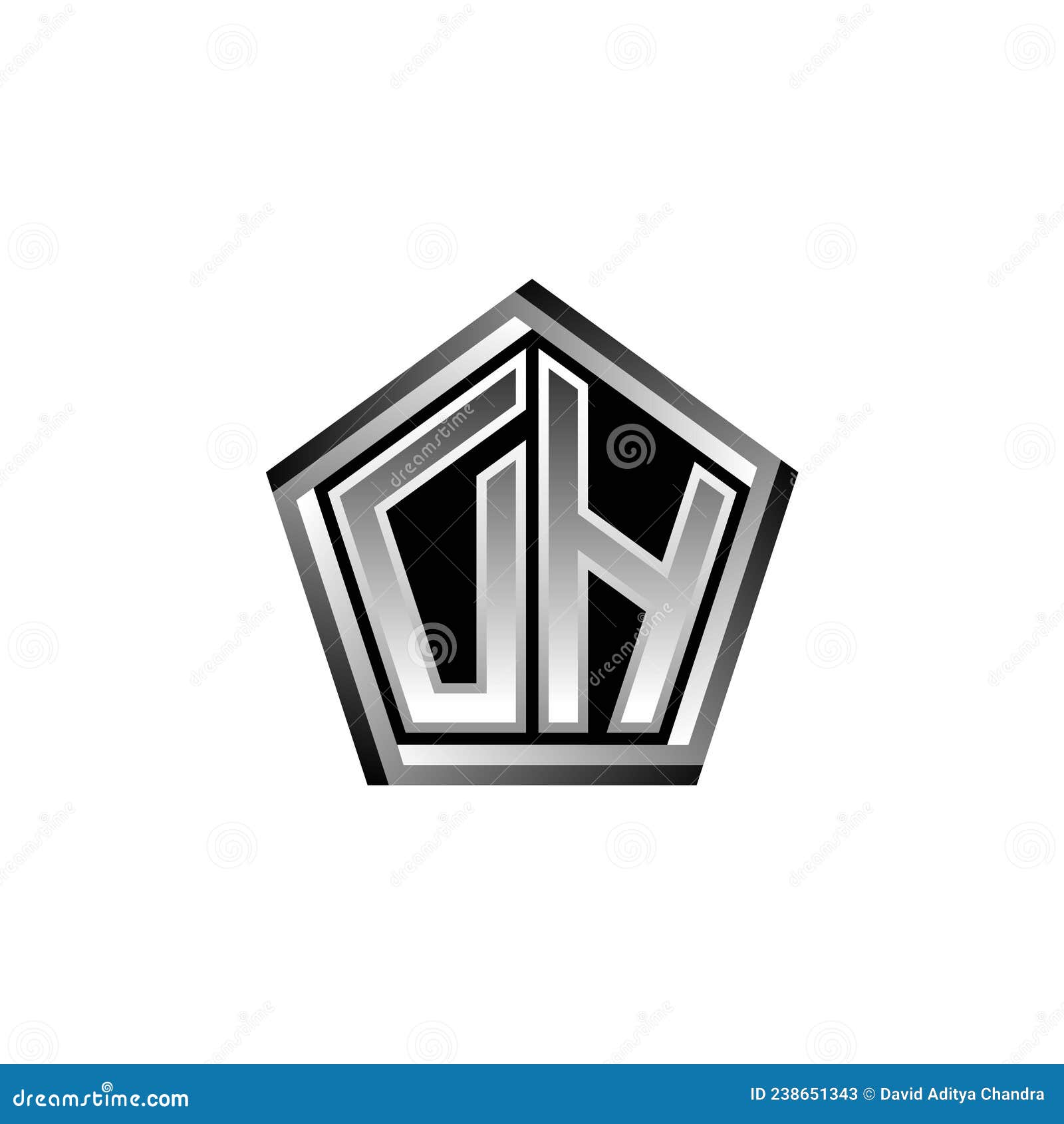 DH Logo Monogram Silver Geometric Modern Design Stock Vector ...