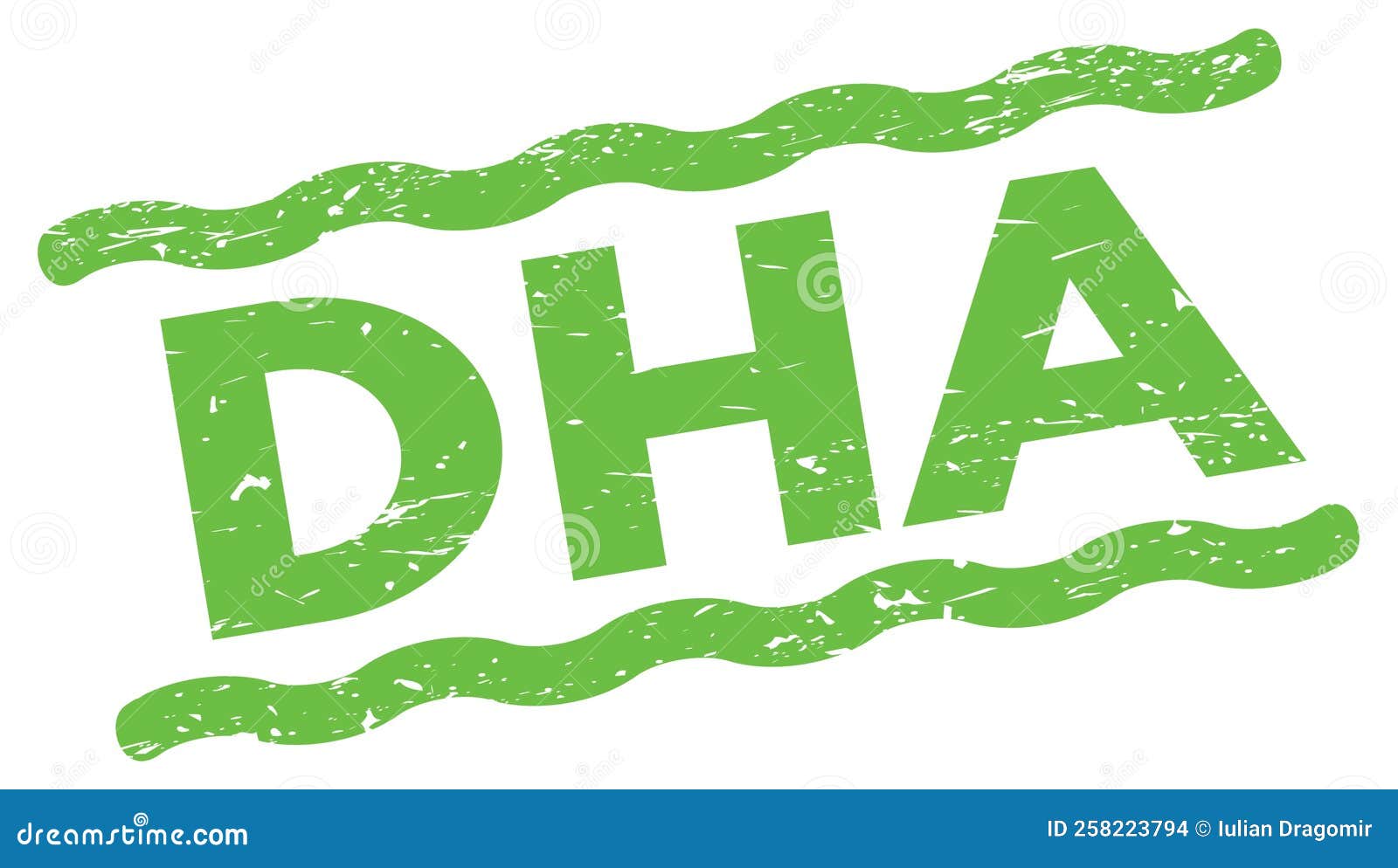 DHA Text on Green Lines Stamp Sign Stock Illustration - Illustration of ...
