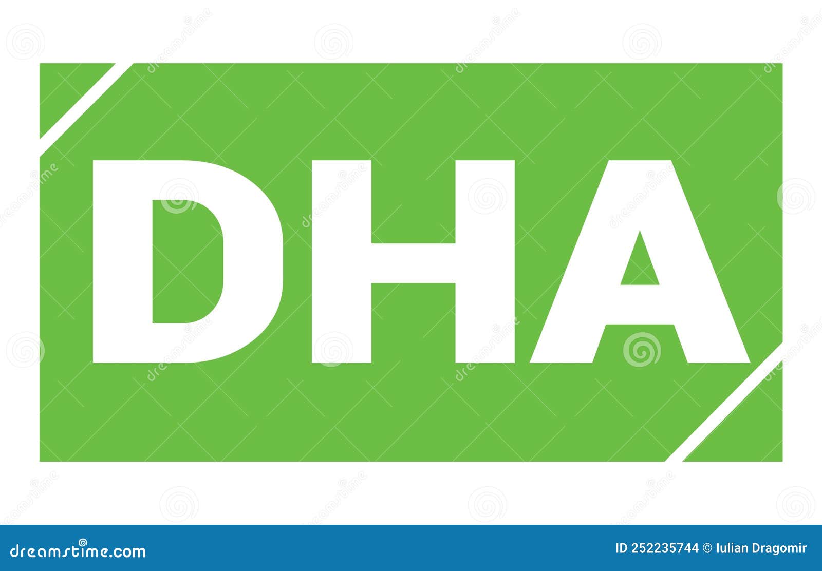DHA Text Written on Green Stamp Sign Stock Illustration - Illustration ...