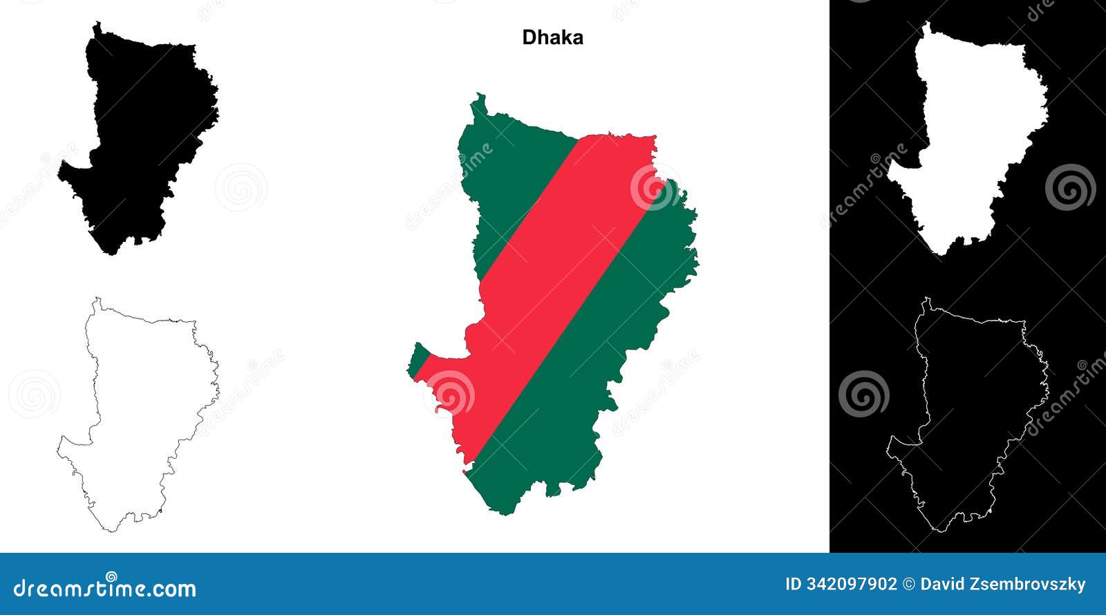 Dhaka outline map stock illustration. Illustration of silhouette ...