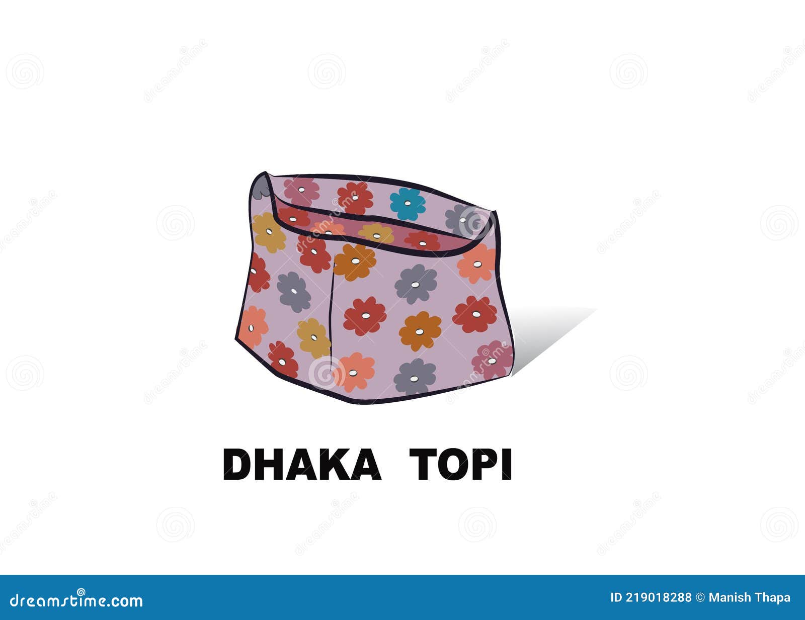 Nepali National Cap Dhaka Topi Illustration. Ceremonial Traditional ...