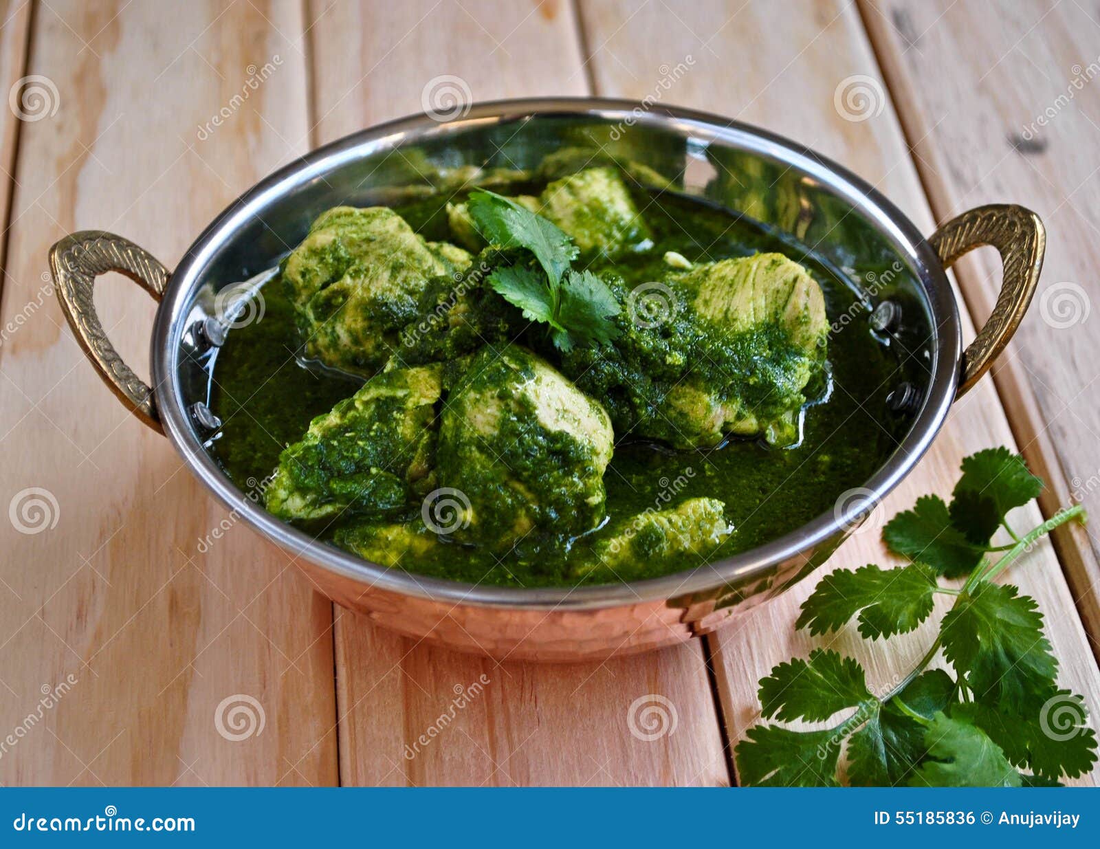 Dhaniya Chicken or Coriander Chicken Stock Photo - Image of kadhai ...