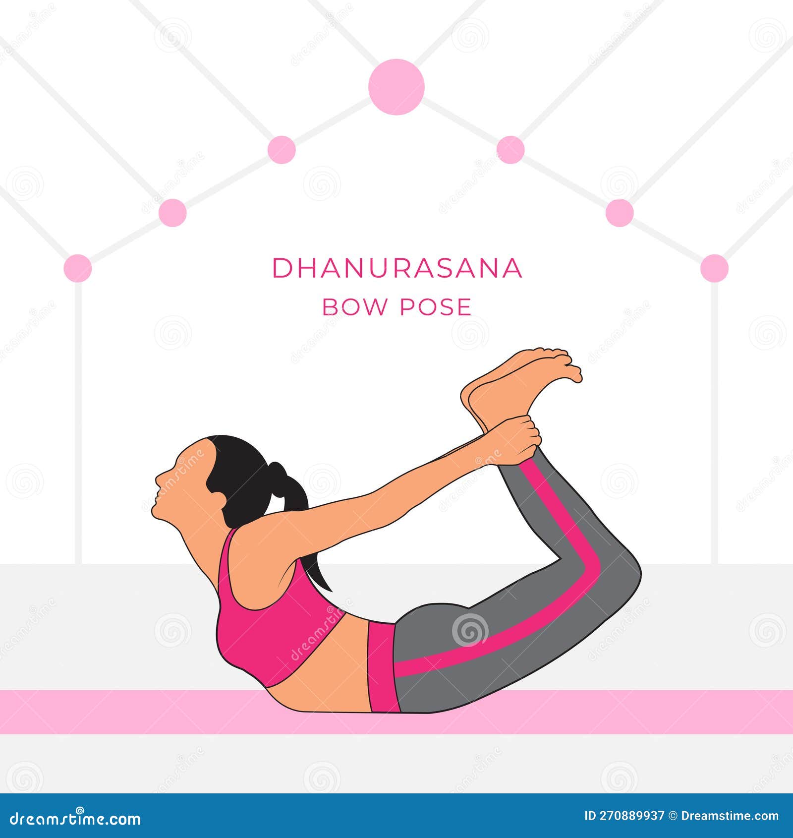Bow Pose, Dhanurasana Cartoon Vector | CartoonDealer.com #237486435