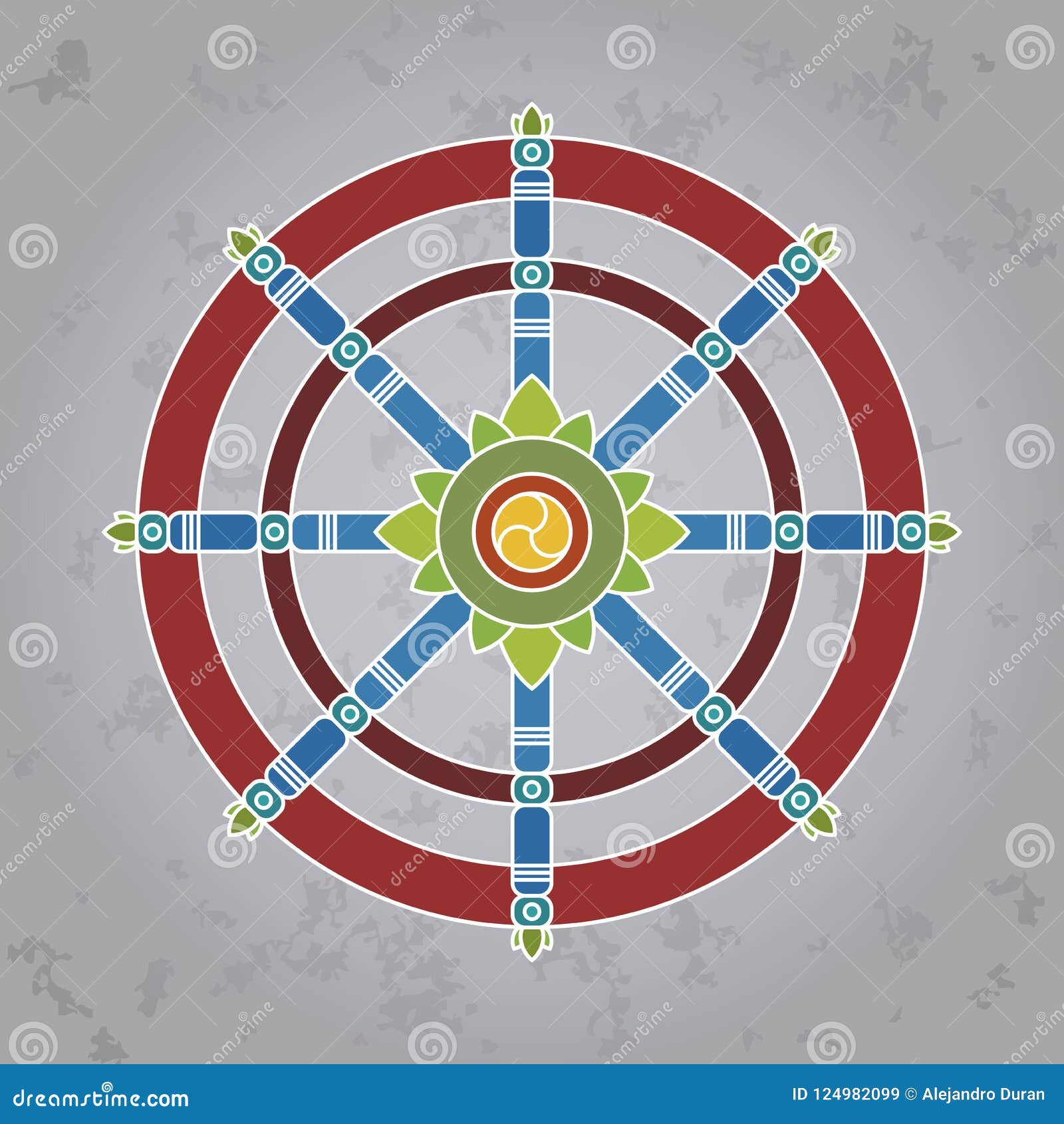 Dharma Wheel, Path To Nirvana Stock Vector - Illustration of chakra, faith: 124982099