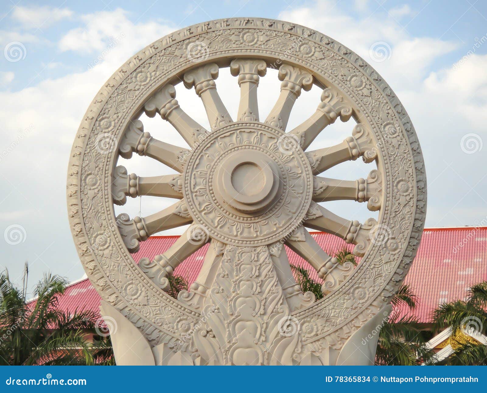 Dharmacakra stock photo. Image of jainism, budda, isolated - 78365834