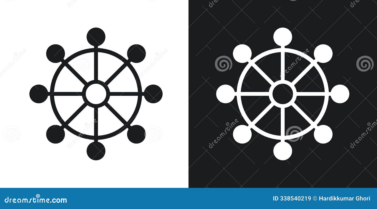 Dharmachakra Icon Isolated on White Background Stock Vector ...