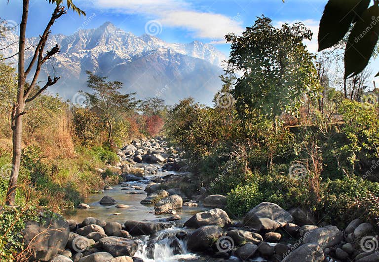 Dhauladhar Himalayan Mountain Range India Stock Image - Image of cliffs ...