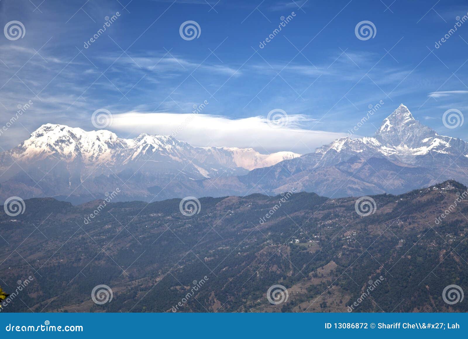 Dhaulagiri-Annapurna-Manaslu Range, Nepal Stock Photo - Image of peak ...