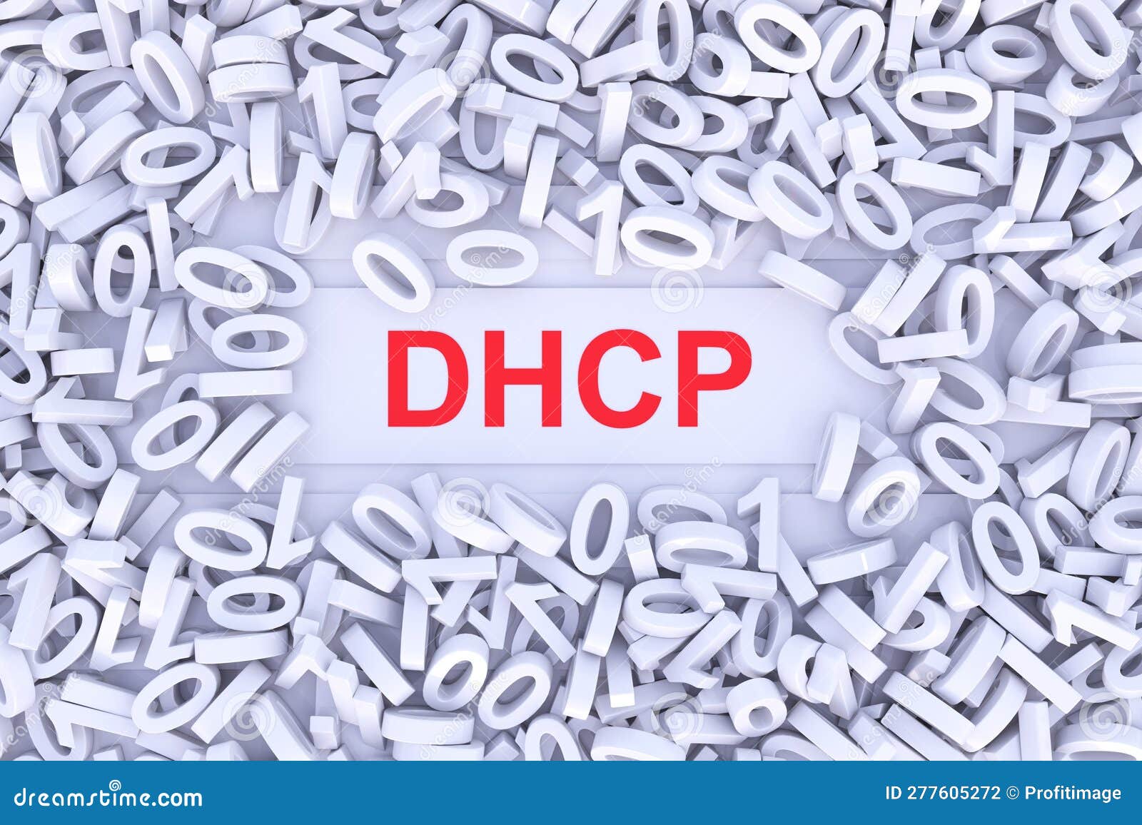 DHCP Concept Binary Code 3D Stock Illustration - Illustration of server ...