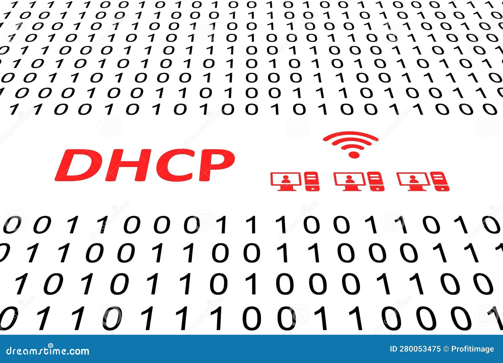 DHCP Concept Binary Code 3d Stock Illustration - Illustration of management, online: 280053475