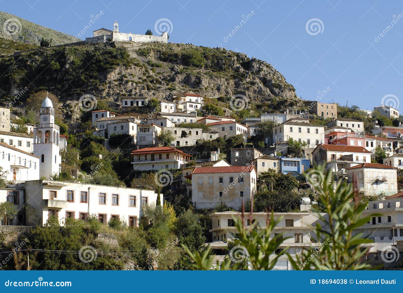 Dhermi stock photo. Image of mountain, resort, forest - 18694038