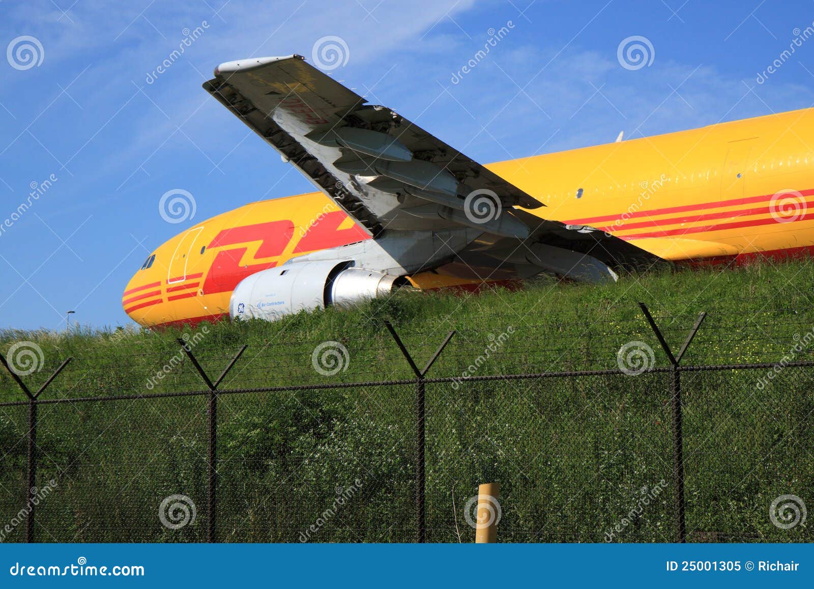 Yellow Airbus A300-600 DHL Parcel Delivery Plane In Airport Editorial ...