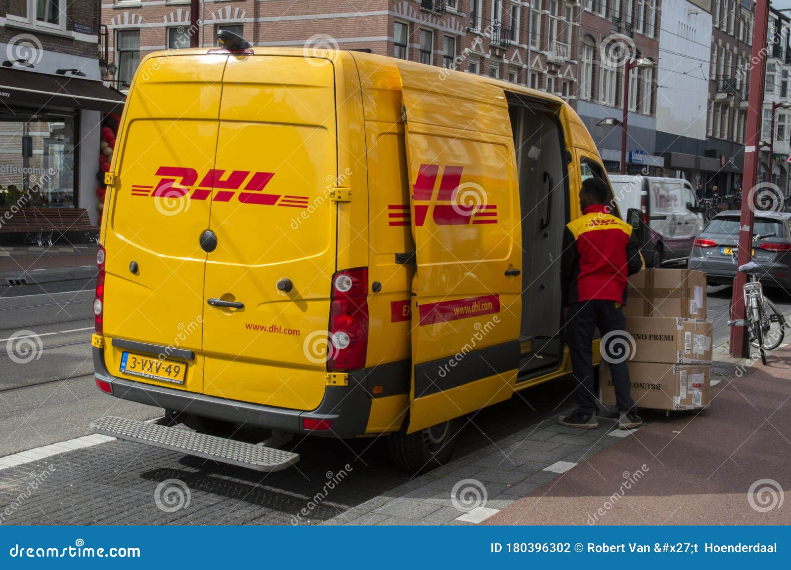 DHL Company Van at Amsterdam the Netherlands 2019 Editorial Photography ...