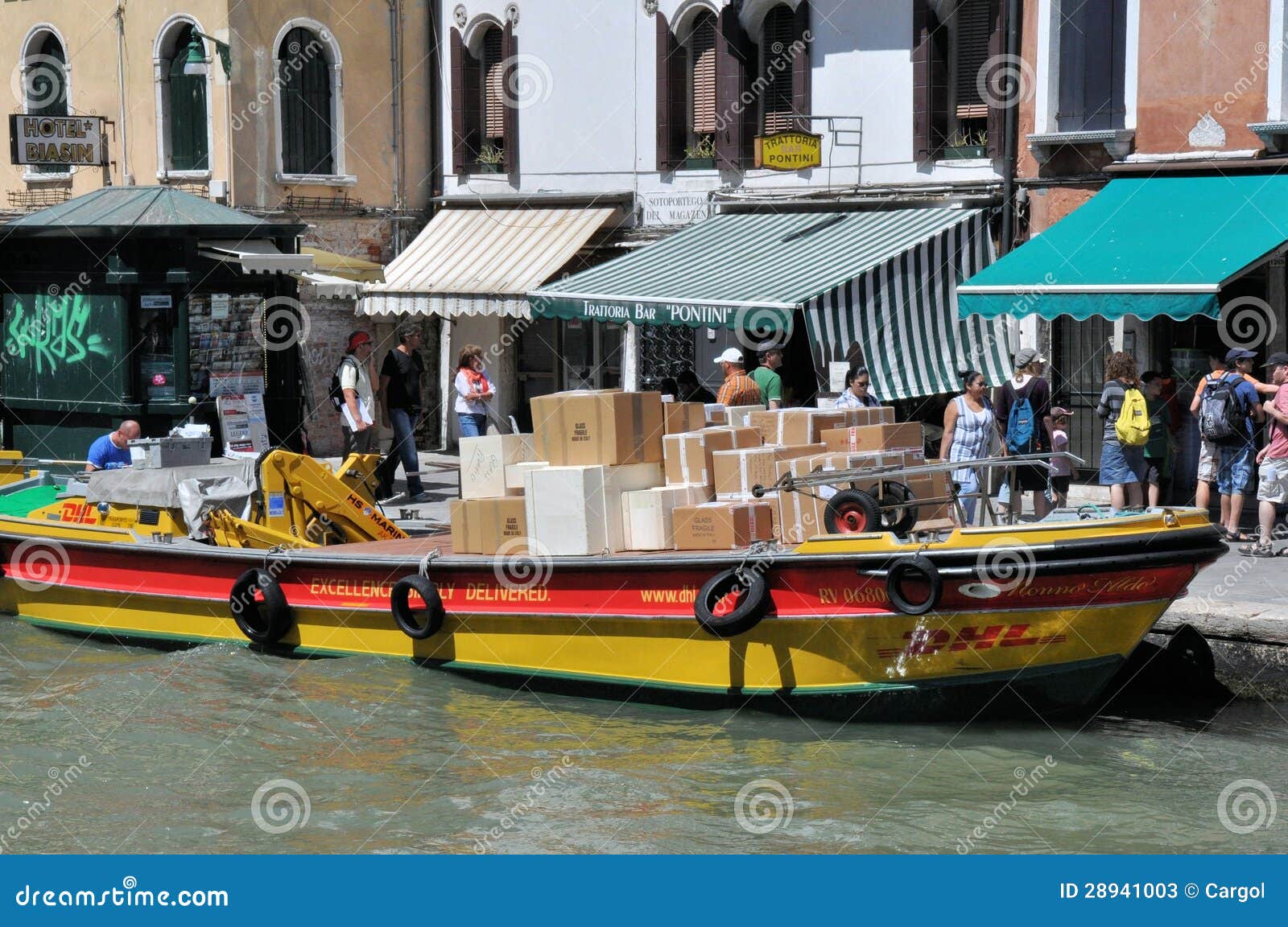 DHL delivery boat editorial stock photo. Image of post - 28941003